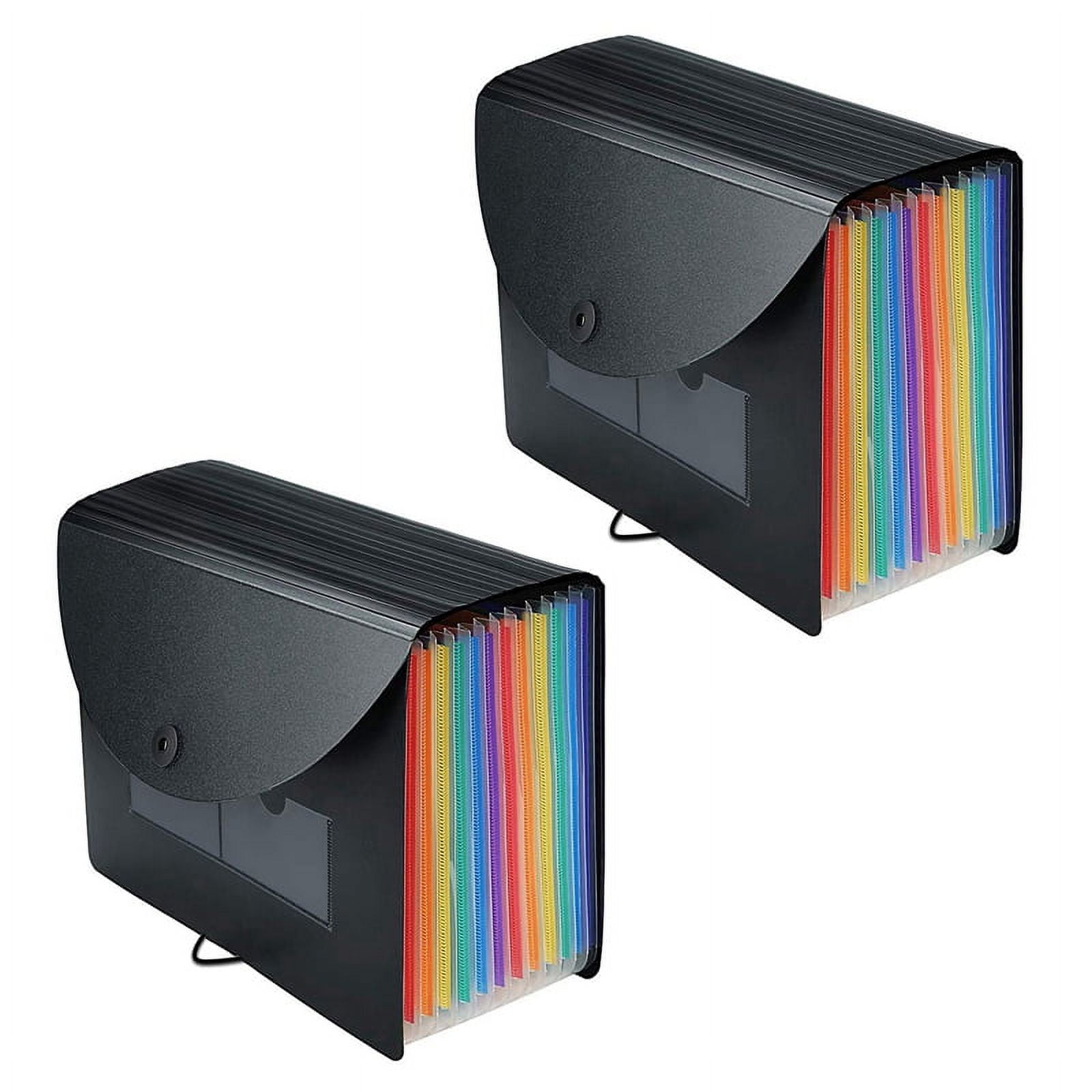 2X Expanding File Folder 12 Pockets File Organizer Filing Box,A4 ...