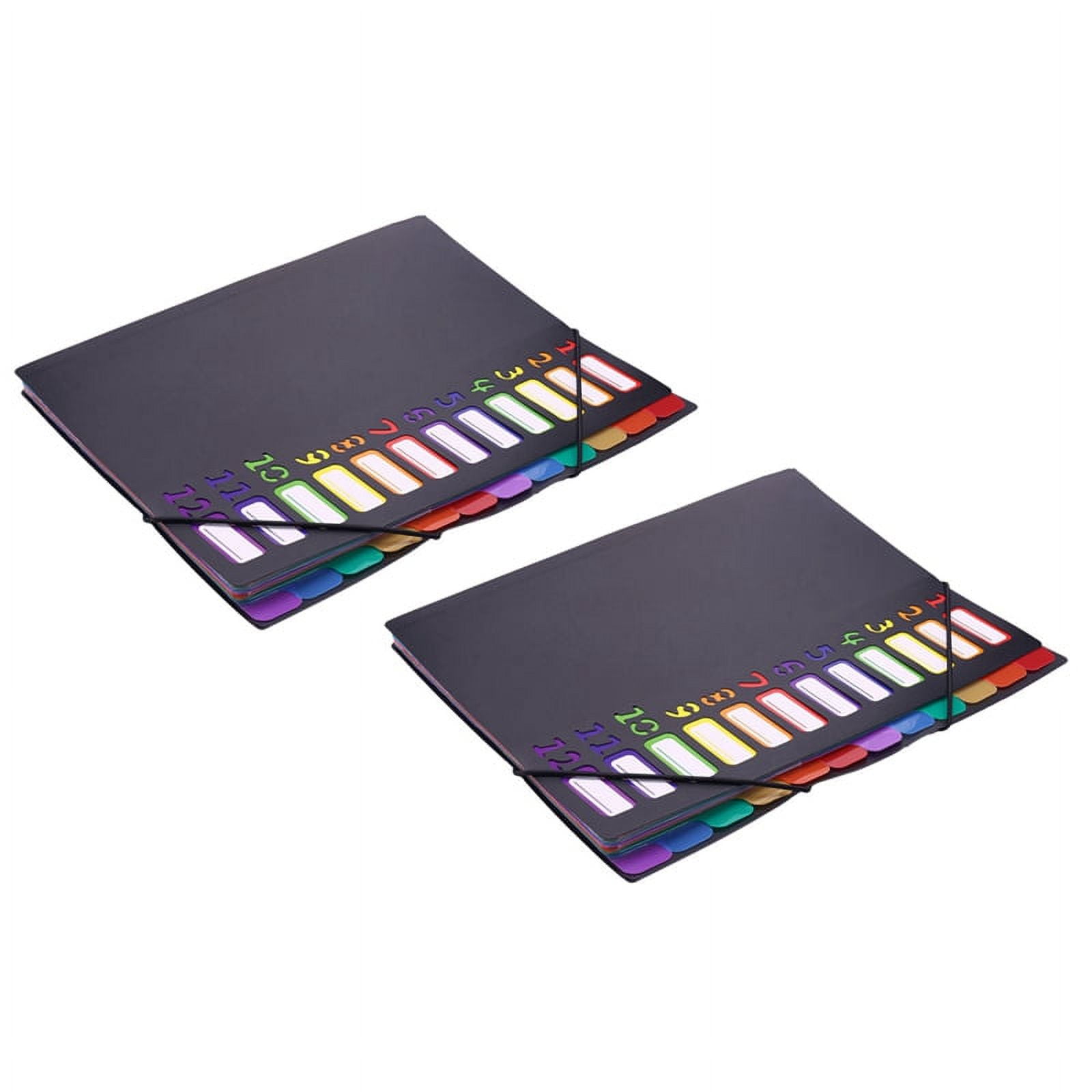 2X Extended Folder,12 Pocket Letters A4 Paper Item Sorter,Plastic File ...