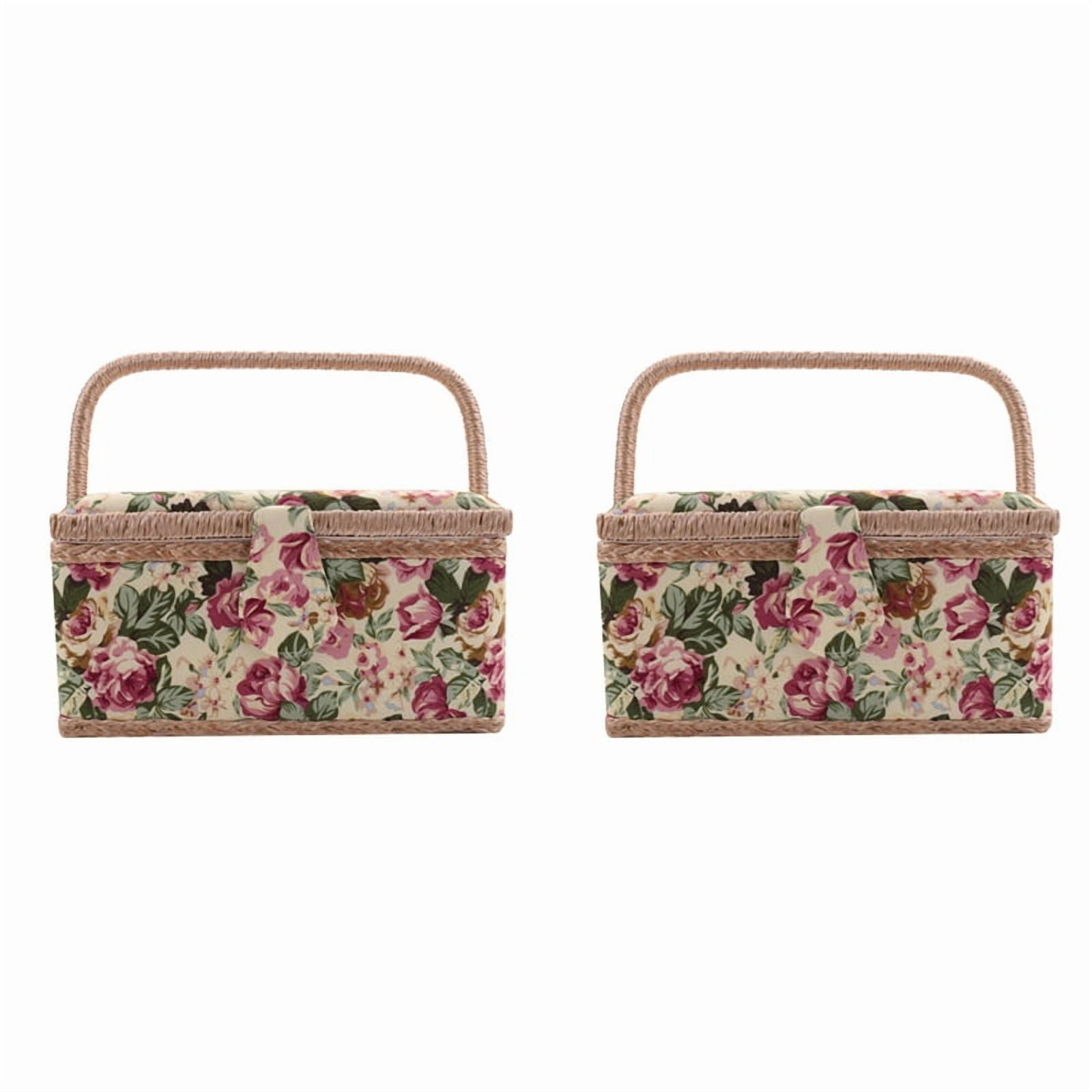 2X Extra Large Sewing Basket,Vintage Basket,for Needles, Thread, Tape ...