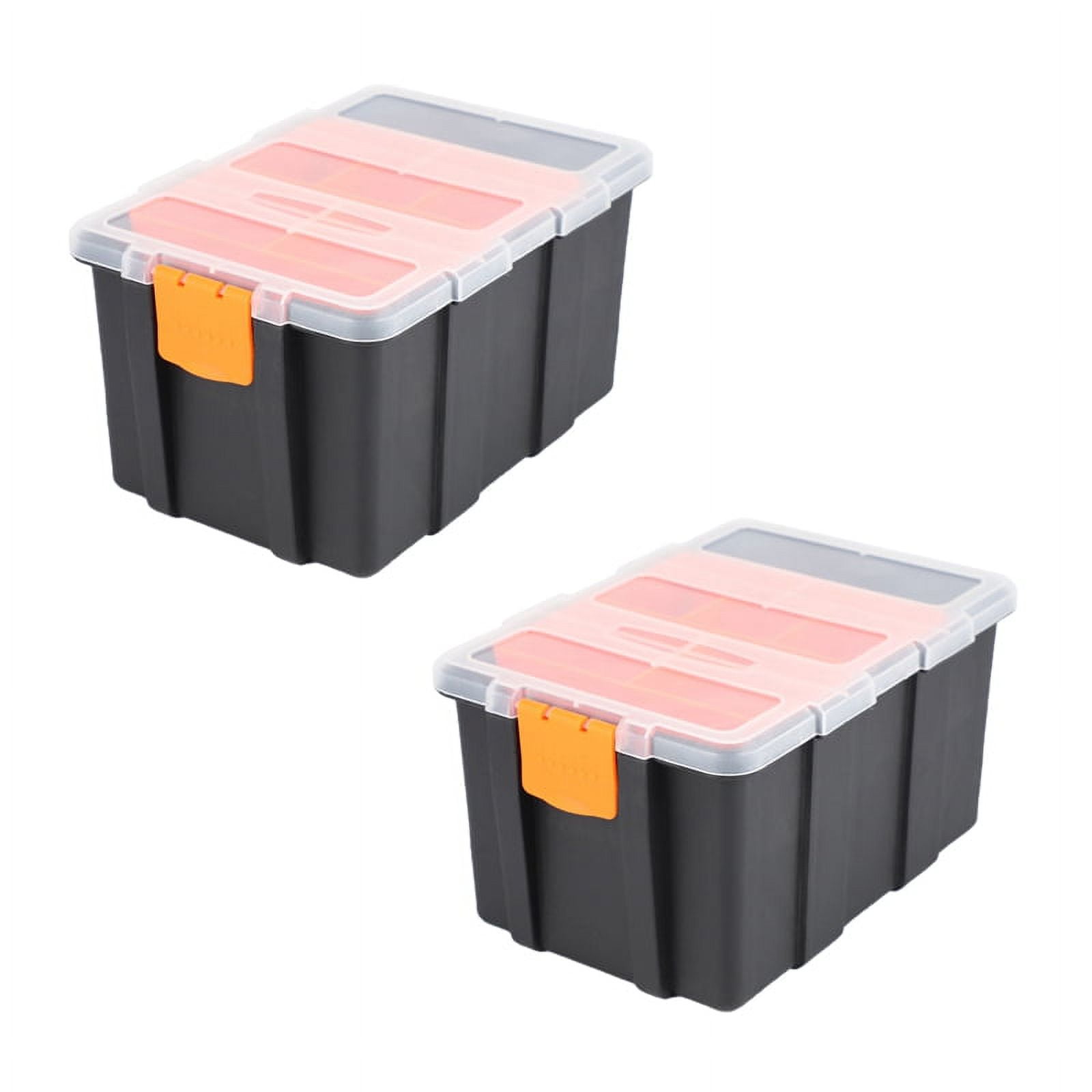2X F-156D Portable Plastic Tool Parts Box Suitcase Electrician Tool Box ...