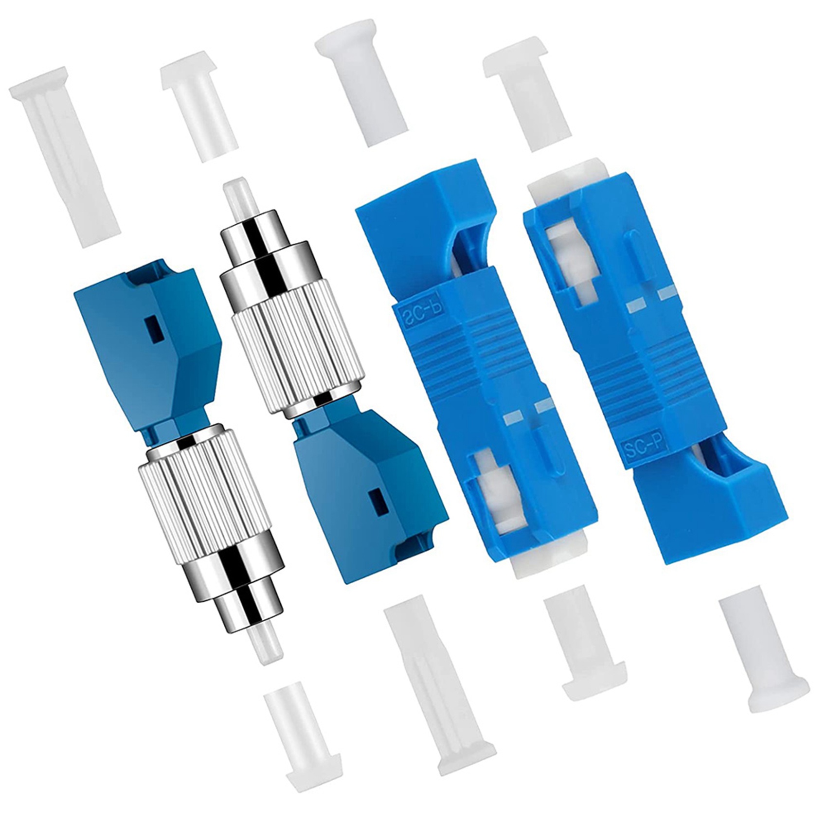 2X FC Male to LC Female Hybrid Optical Fiber Convertor Adapter+LC Female to SC Male Hybrid ...