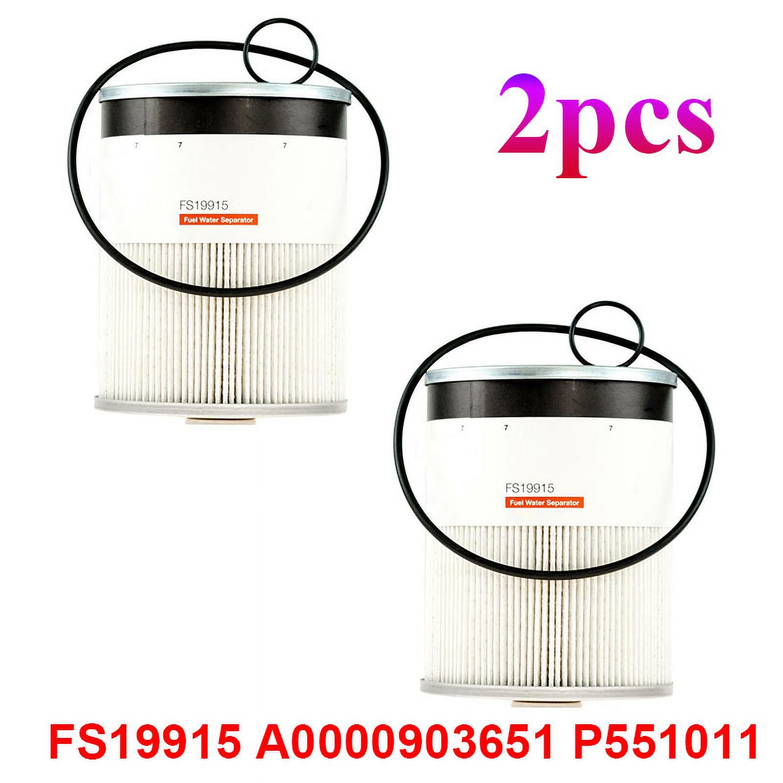 2X FS19915 Fuel Filter with Water Separator For Detroit Diesel ...