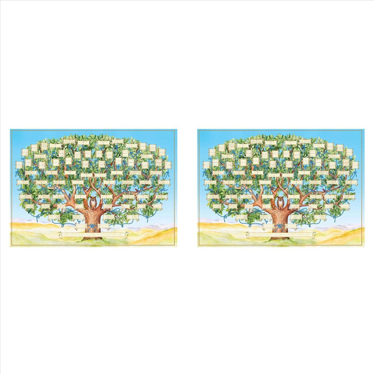 2X Family Tree Chart to Fill in - Blank Ancestry 6-Generation Fillable ...