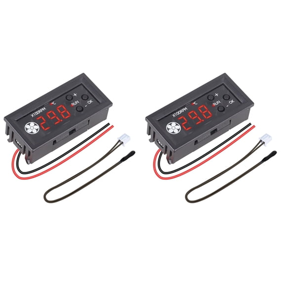 2X Fan Temperature Controller,DC 12V PWM 4-Wire Fan Speed Controller ...