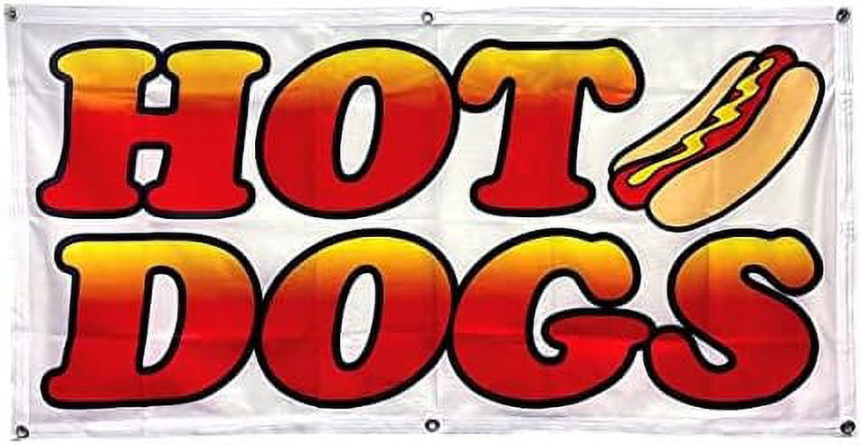 2X Feet HOT DOGS Banner Polyester Fabric Sign Wb - Walmart.com