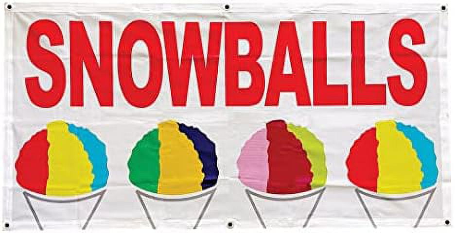 2X Feet SNOWBALLS Banner Polyester Fabric Sign Wb - Walmart.com