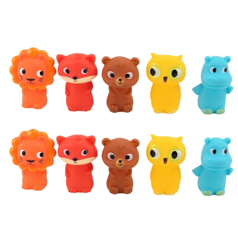 2X Finger for Children and Babies 5 Farm Animals PVC Bath Toys Hand ...