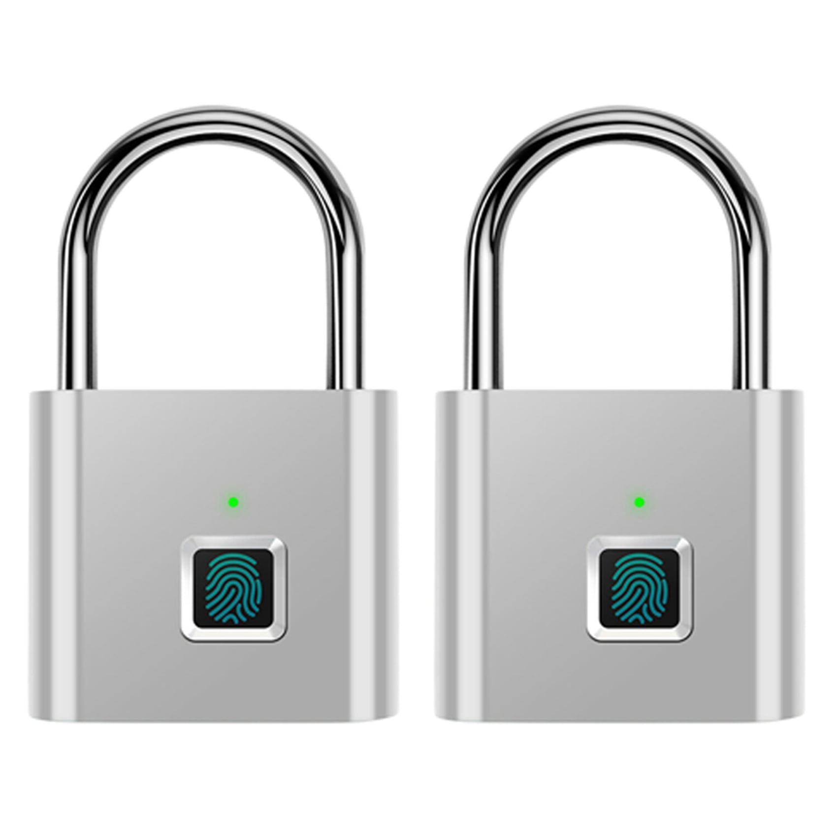 2X Fingerprint Padlock,Portable Anti-Theft USB Charging Fingerprint ...