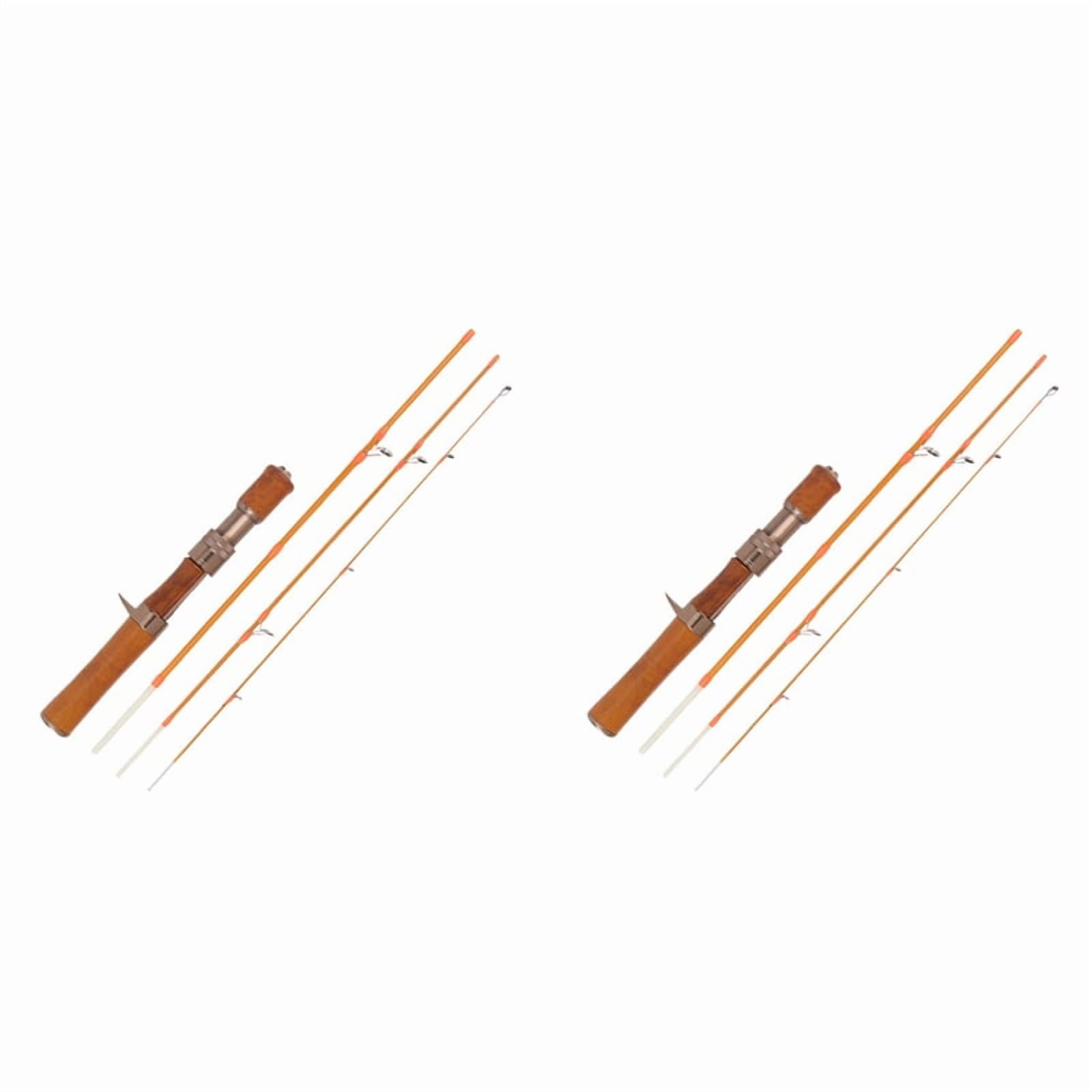 2X Fishing Rod Carbon Fiber Casting Lure Pole Bait 1.5-9G Line Wood ...