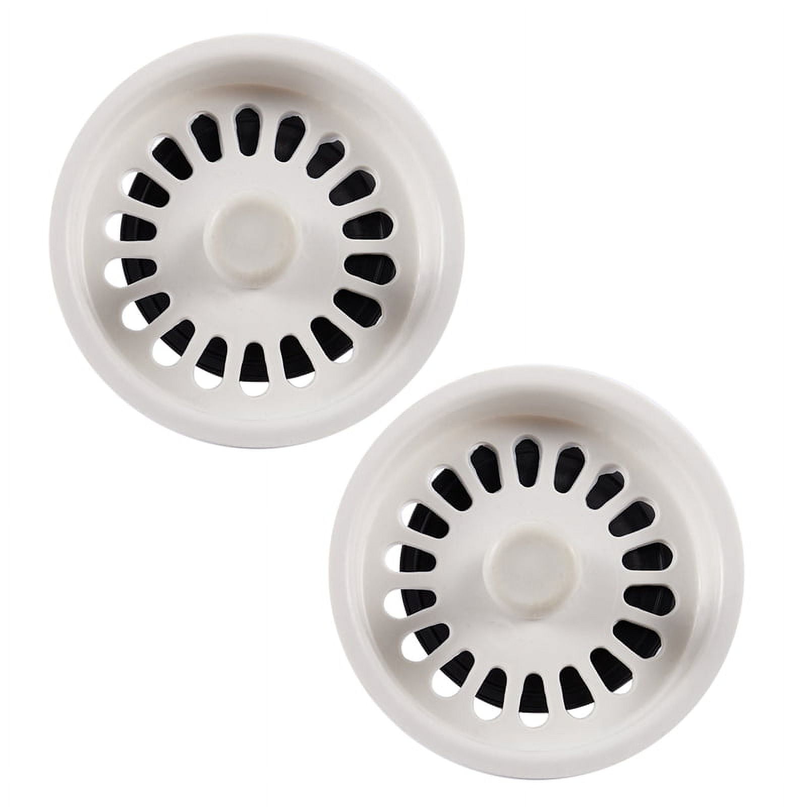 2X Food Waste Stopper Lock Sink Drain Strainer 3.1 inch Dia White Black ...
