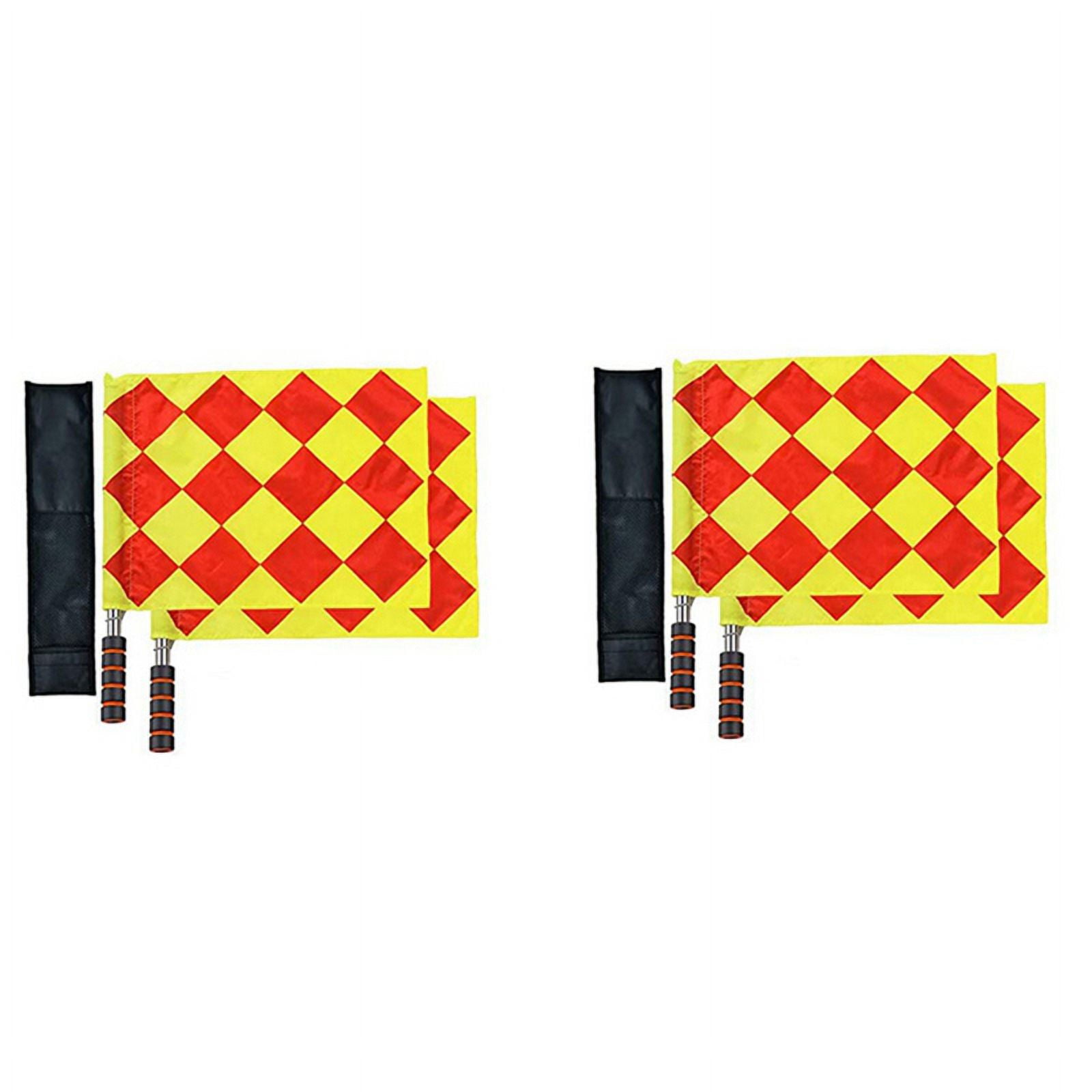 2X Football Soccer Referee Flags Football Judge Linesman Sideline Fair Play Sports Match Flags ...