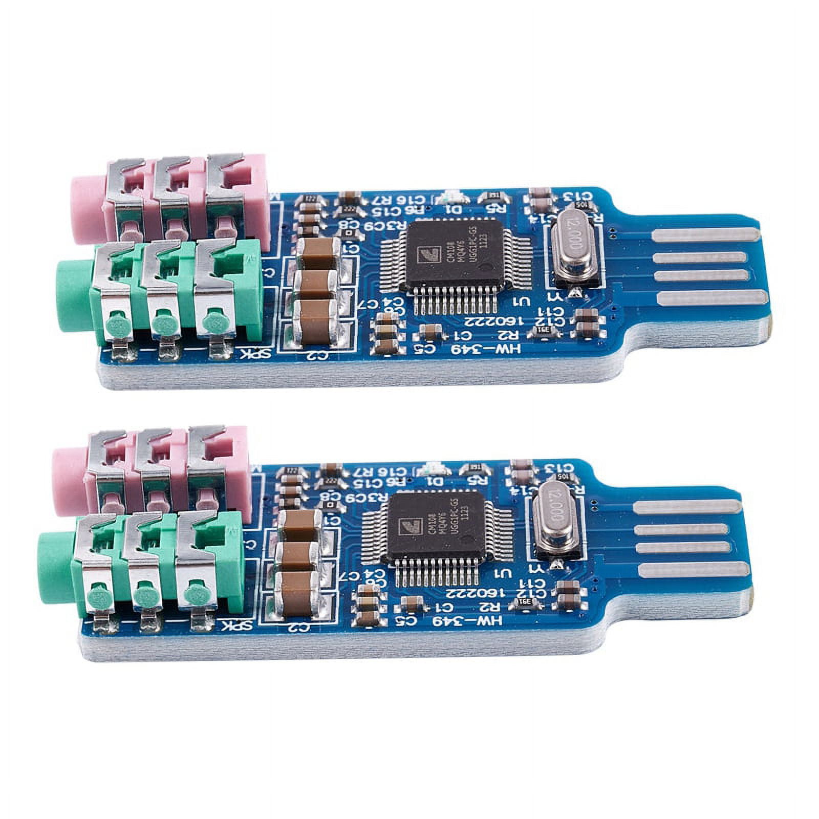 2X Free Driver USB Sound Card CM108 USB Sound Card Chip Blue - Walmart.com
