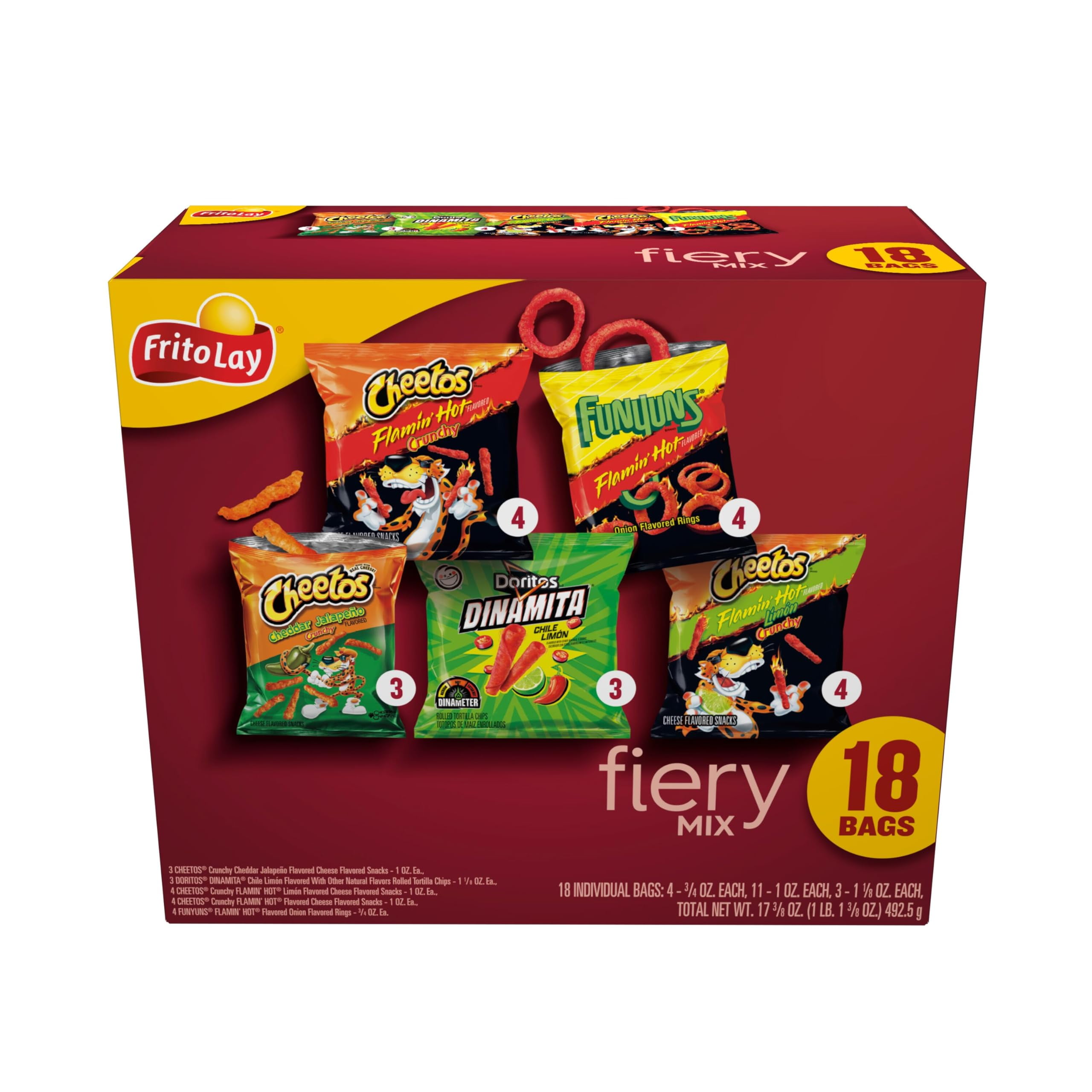 2x Frito Lay Snacks Fiery Mix Spicy Chips Variety Pack Cheetos