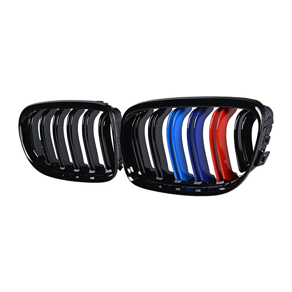 2X Front Kidney Grille Dual Slat For 2009-2011 BMW 323i 325i 328i 330i ...