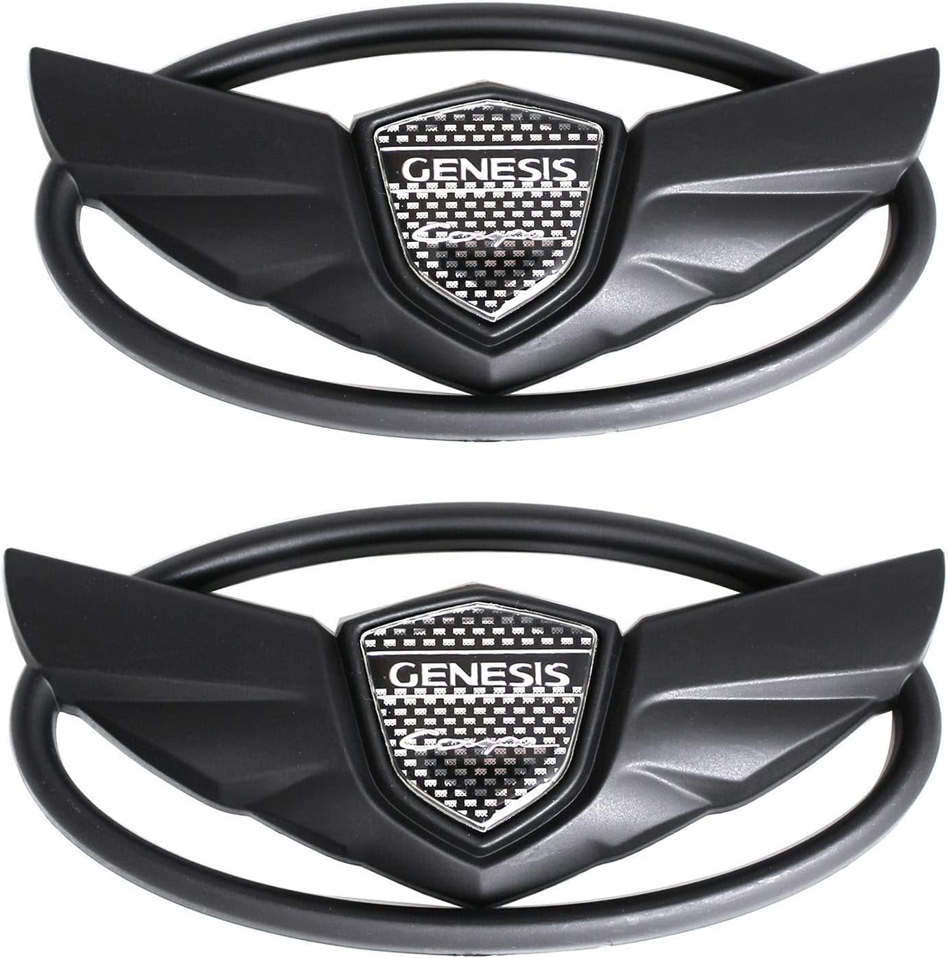 jdmotive Genesis Coupe Emblem, Front and Rear Hood Grille Badge, Black ...