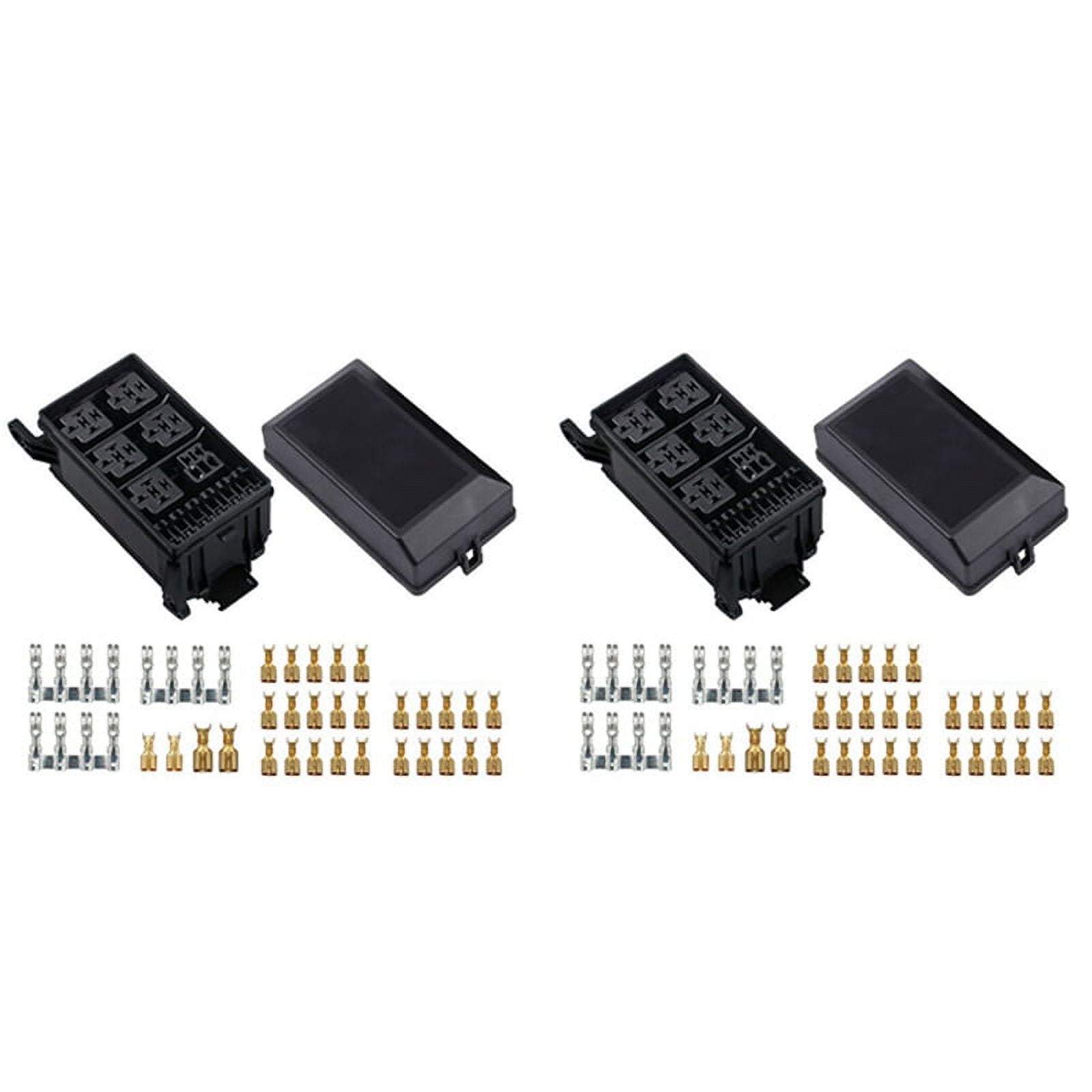 2X Fuse-Relay Box 5-Fuse Holders 6 Relay Block Holders Fuse-Block 12V ...