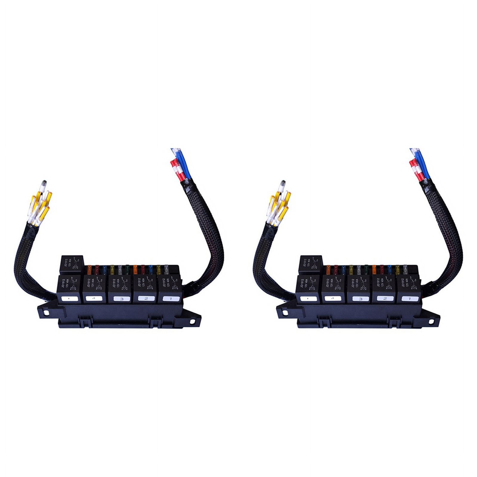 2X Fuse Relay Box Pre-Wired Fuse and Relay Box with 6 Relays and 11 Way ...