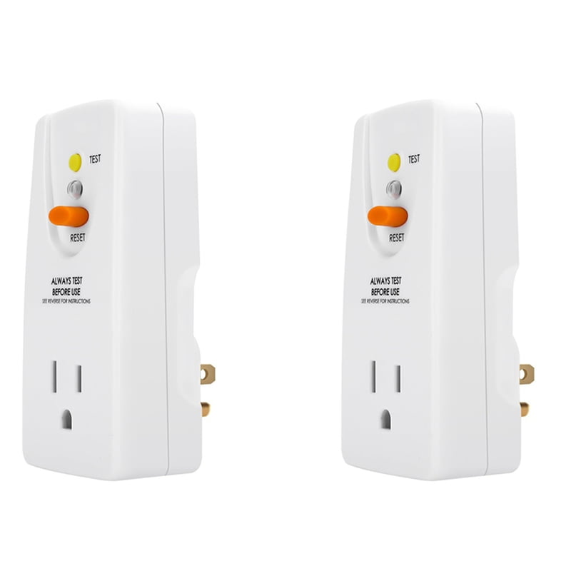 2X GFCI Adapter 15 Amp 3 Prongs Grounded,Waterproof Plug,Ground Fault ...