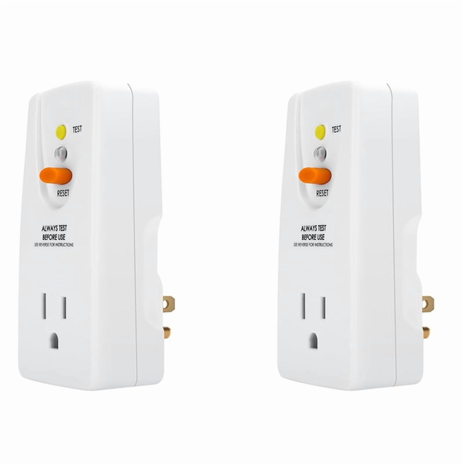 2X GFCI Adapter 15 Amp 3 Prongs Grounded,Waterproof Plug,Ground Fault ...