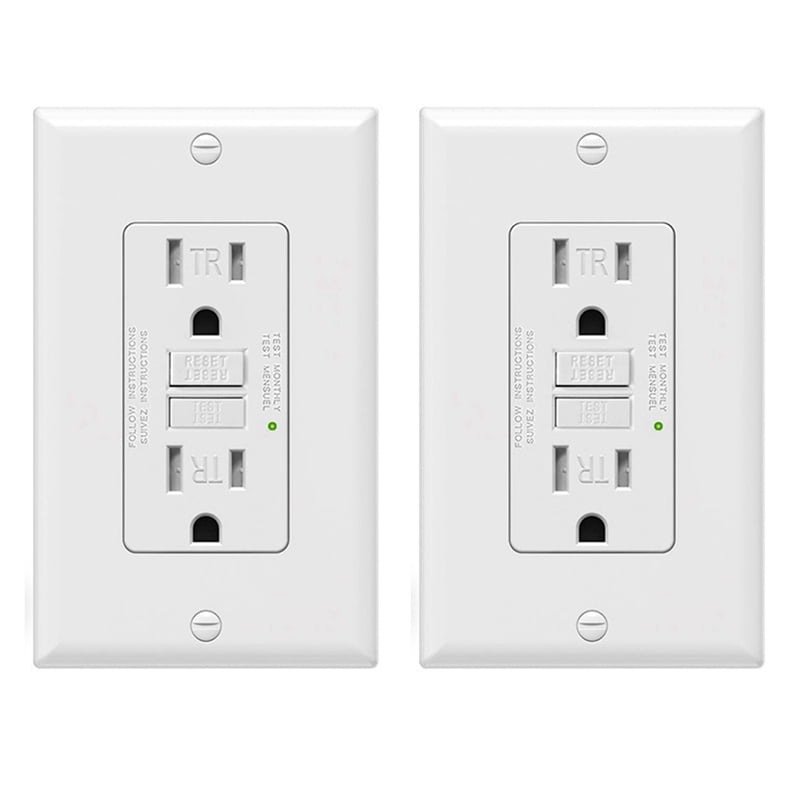 2X GFCI Outlet 15 Amp, Self-Test GFI Electrical Outlet, Tamper GFCI ...