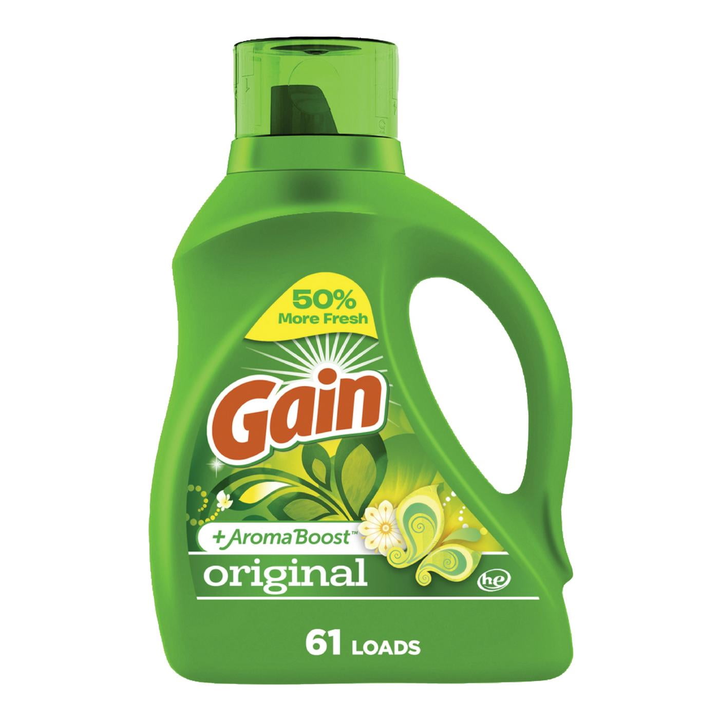 2X - Gain + Aroma Boost HE Liquid Laundry Detergent, 61 Loads ...