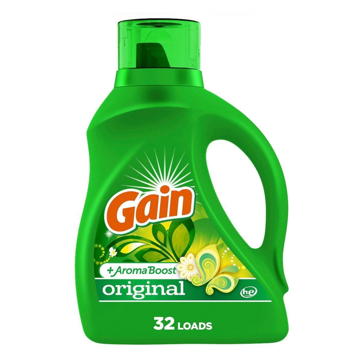 Gain Detergent, Liquid, Original Scent, HE Compatible, 46 fl oz, Oxi ...
