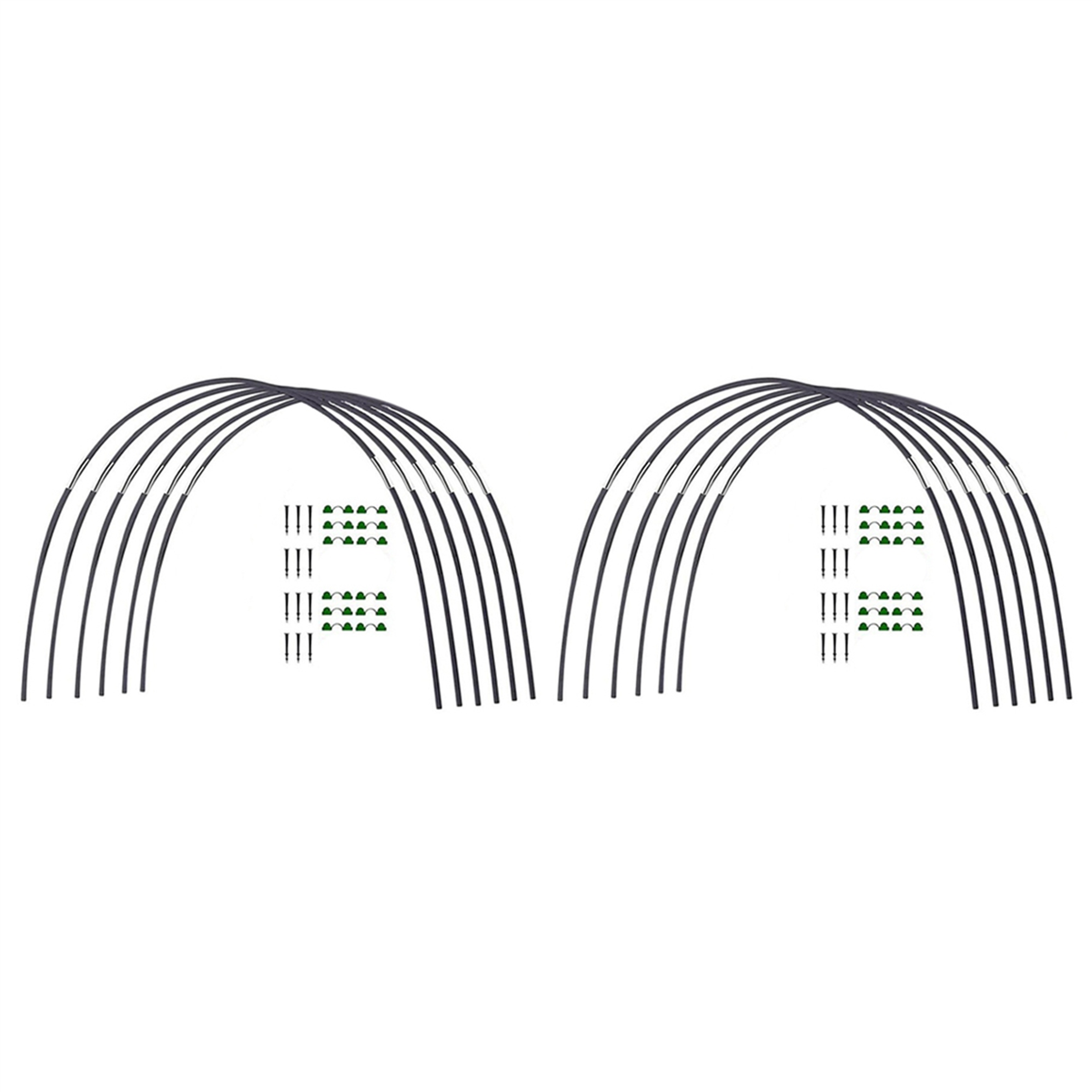 2X Garden Greenhouse Hoop Set, Gardening Folding Fiber Pole Arch ...