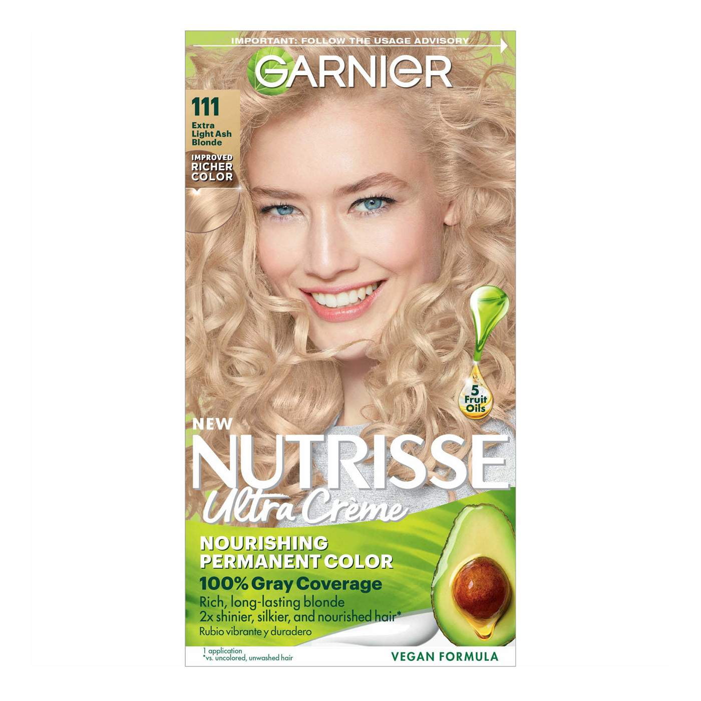 2X - Garnier Nutrisse Nourishing Hair Color Creme - 111 Extra Light Ash ...