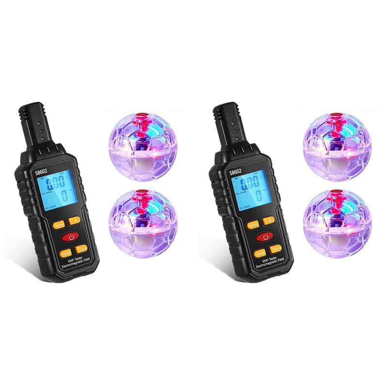 2X Ghost Equipment Kit, Emf Meter with 2 Motion Light Up CatBalls, Emf ...