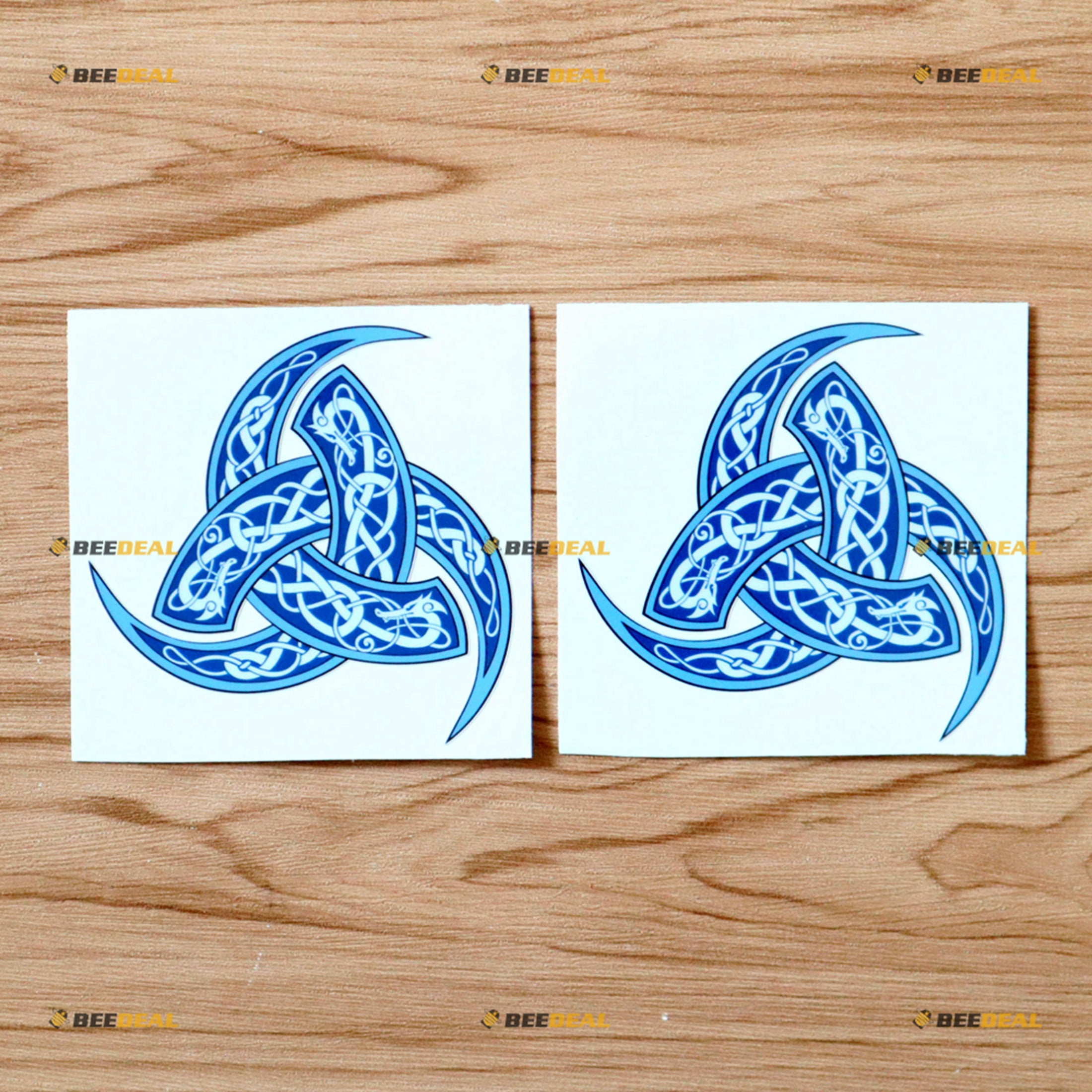 2X Glossy 4 Inches Triple Horn of Odin Dragon Decal Vinyl Sticker Car ...