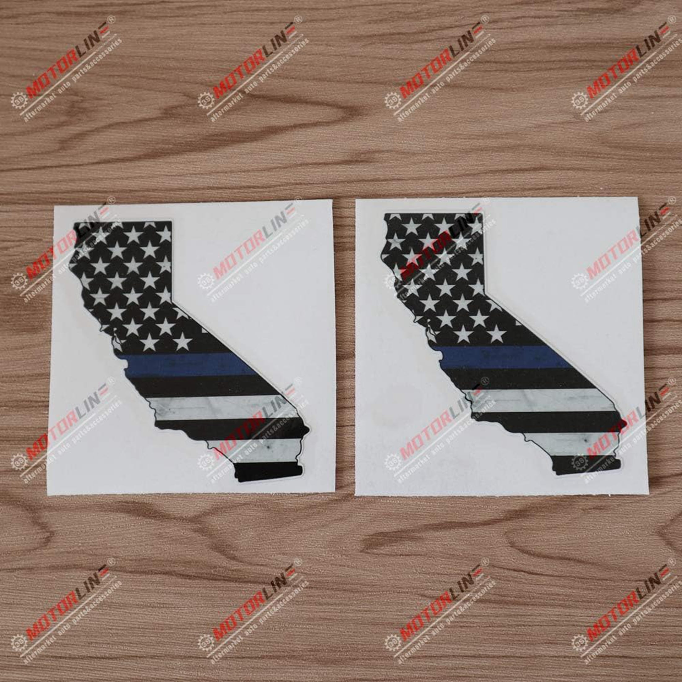 2X Glossy 4" Thin Blue Line American Flag California Map Cali Decal ...