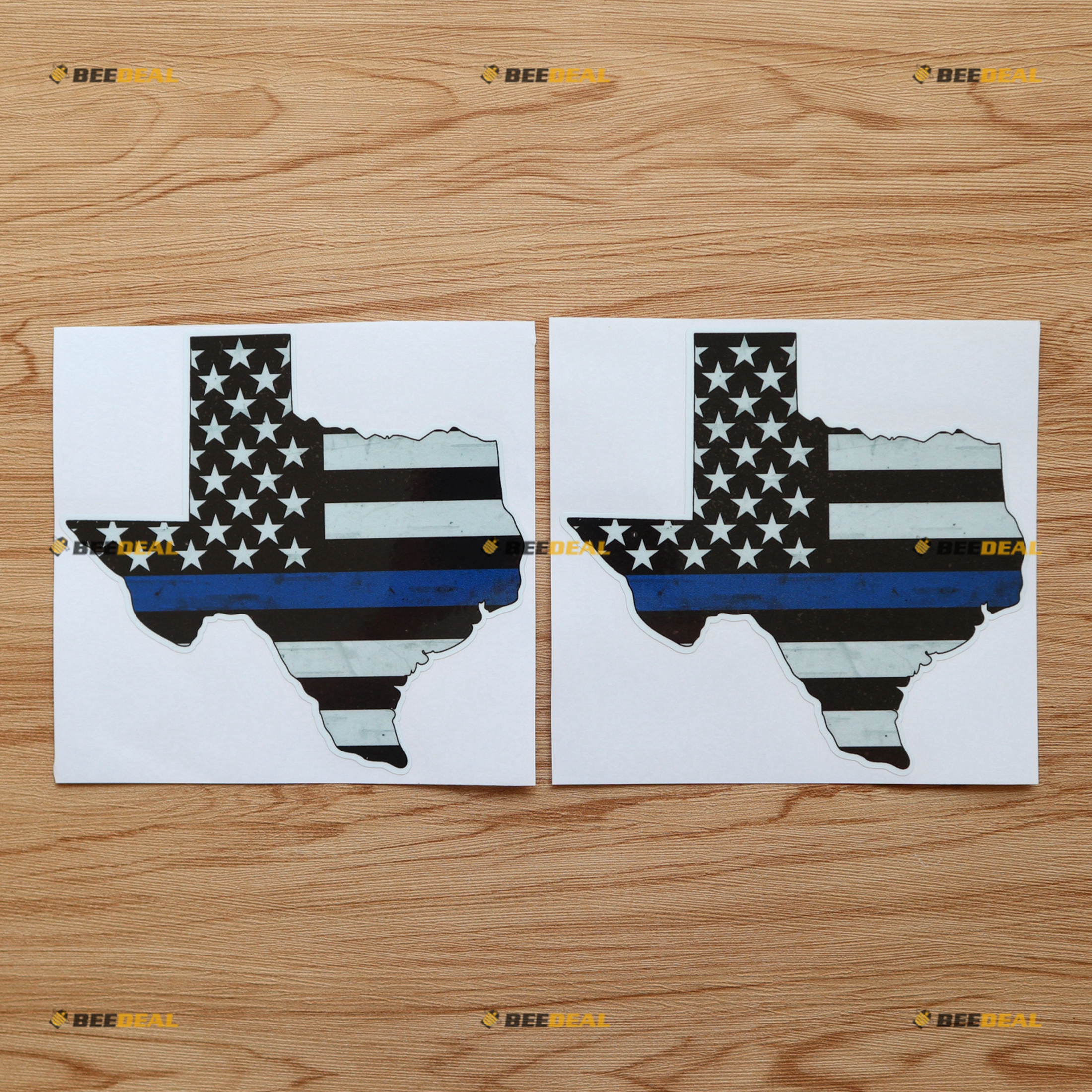 2X Glossy 4" Thin Blue Line American Flag Texas Map Decal Sticker Car ...