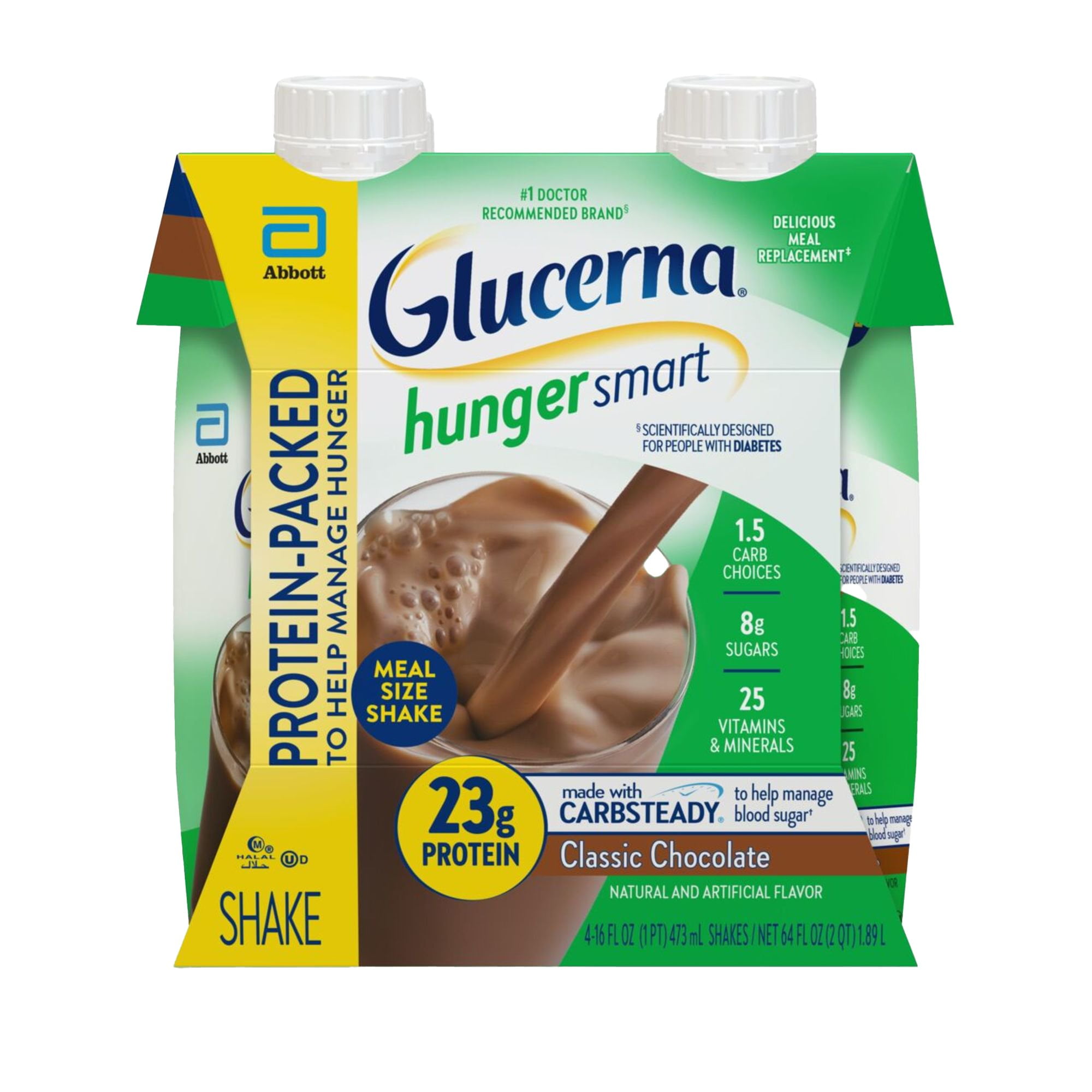 2X - Glucerna Hunger Smart Meal Size Shakes, 23g Protein - Classic ...