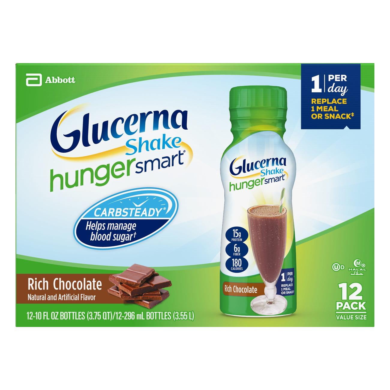 2X - Glucerna Hunger Smart Shake 12 pk - Rich Chocolate - 10 oz ...