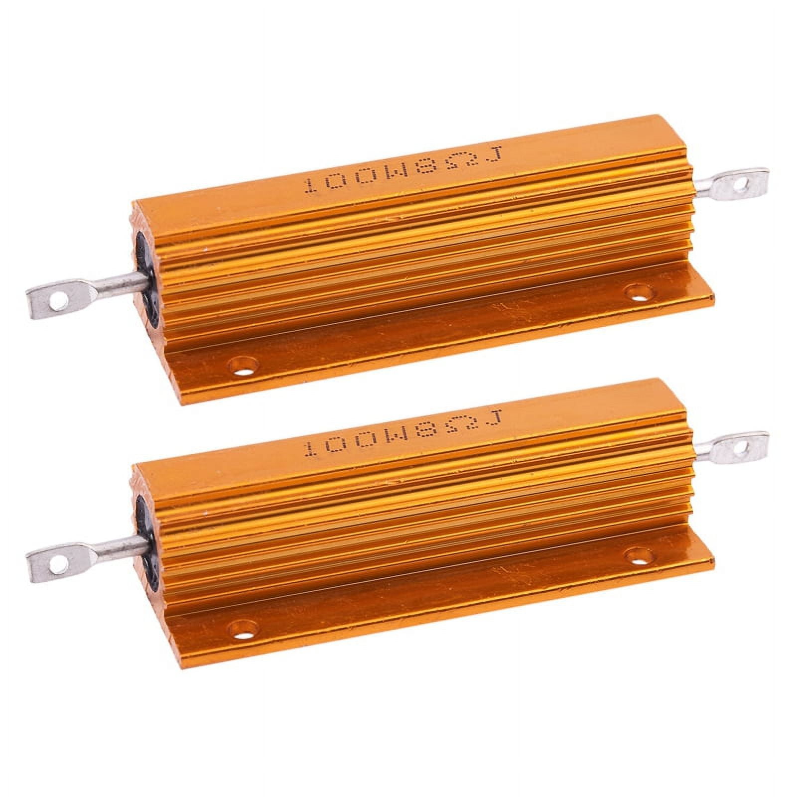 2X Gold Aluminum Clad Power Resistor Resistance 100W, 8 Ohm 8R - Walmart.com