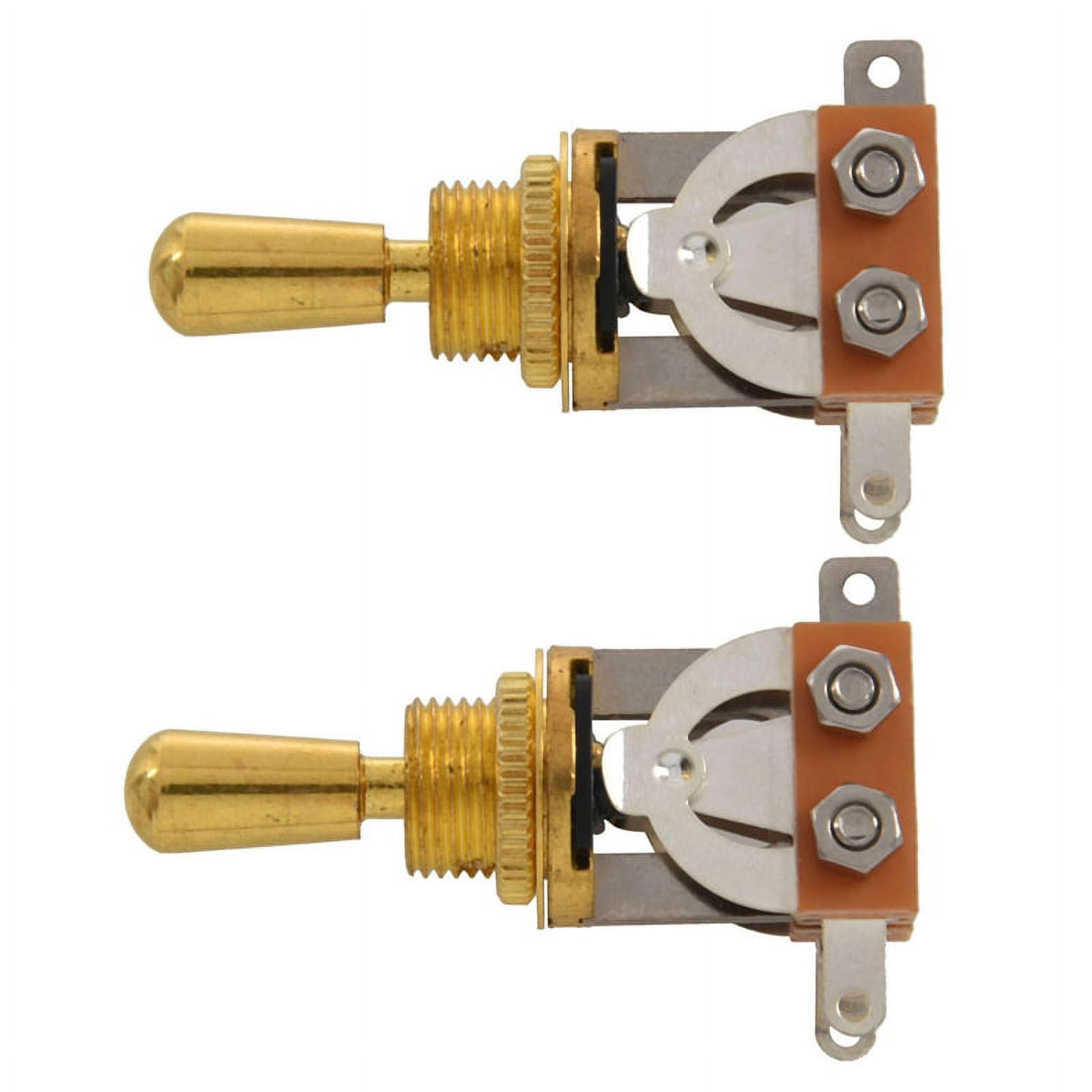 2X Gold Electric Guitar 3 Way Toggle Switch Pickup Selector Switch with Brass Tip Knob,2 x 3 Way ...
