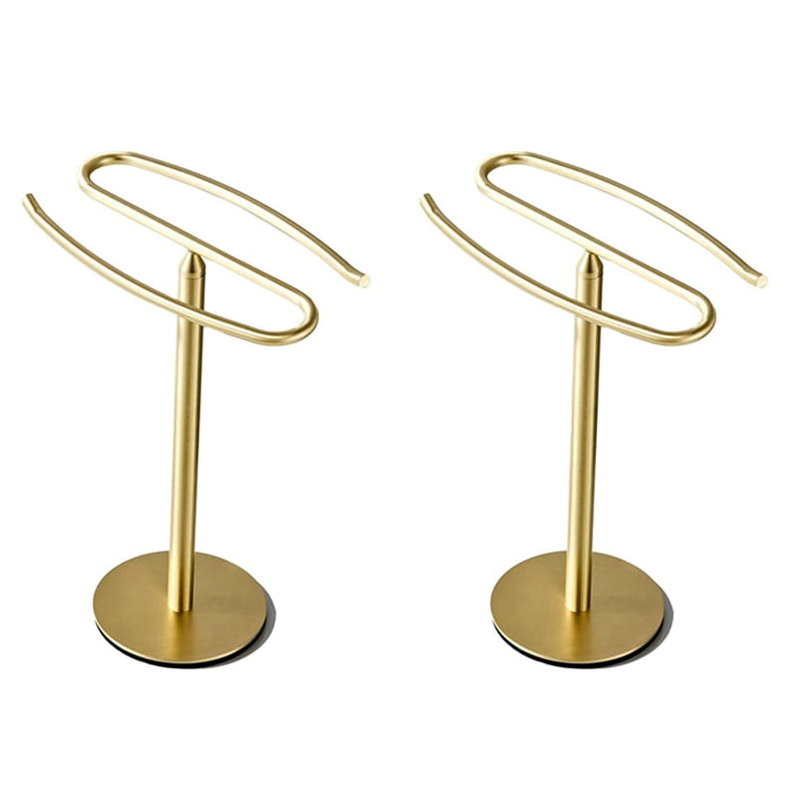 2X Gold Hand Towel Holder Stand Rack Stainless Steel Tower Bar for ...