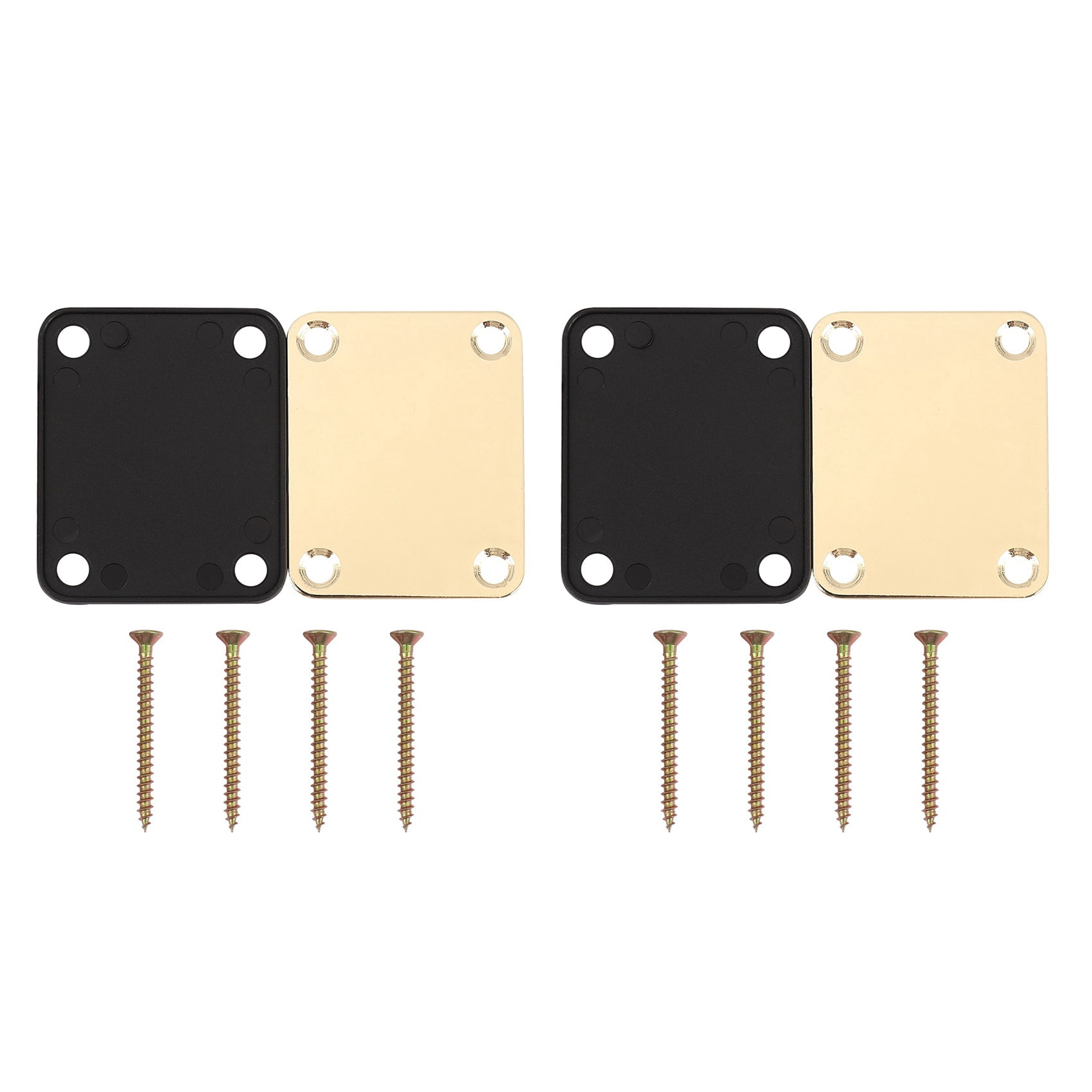 2X Gold Neck Plate with 8 Screws Replacement Part for Strat Electric ...