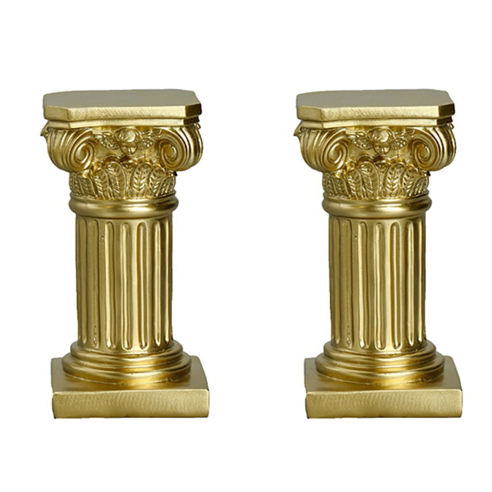 2X Gold Roman Pillar Resin Sculpture Column Decor Roman Pillar Statues ...