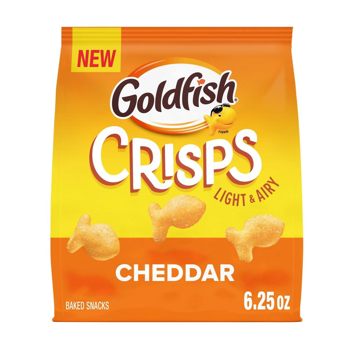 2X - Goldfish Crisps Cheddar Cheese Baked Chip Cracker Snack, 6.25 Oz ...