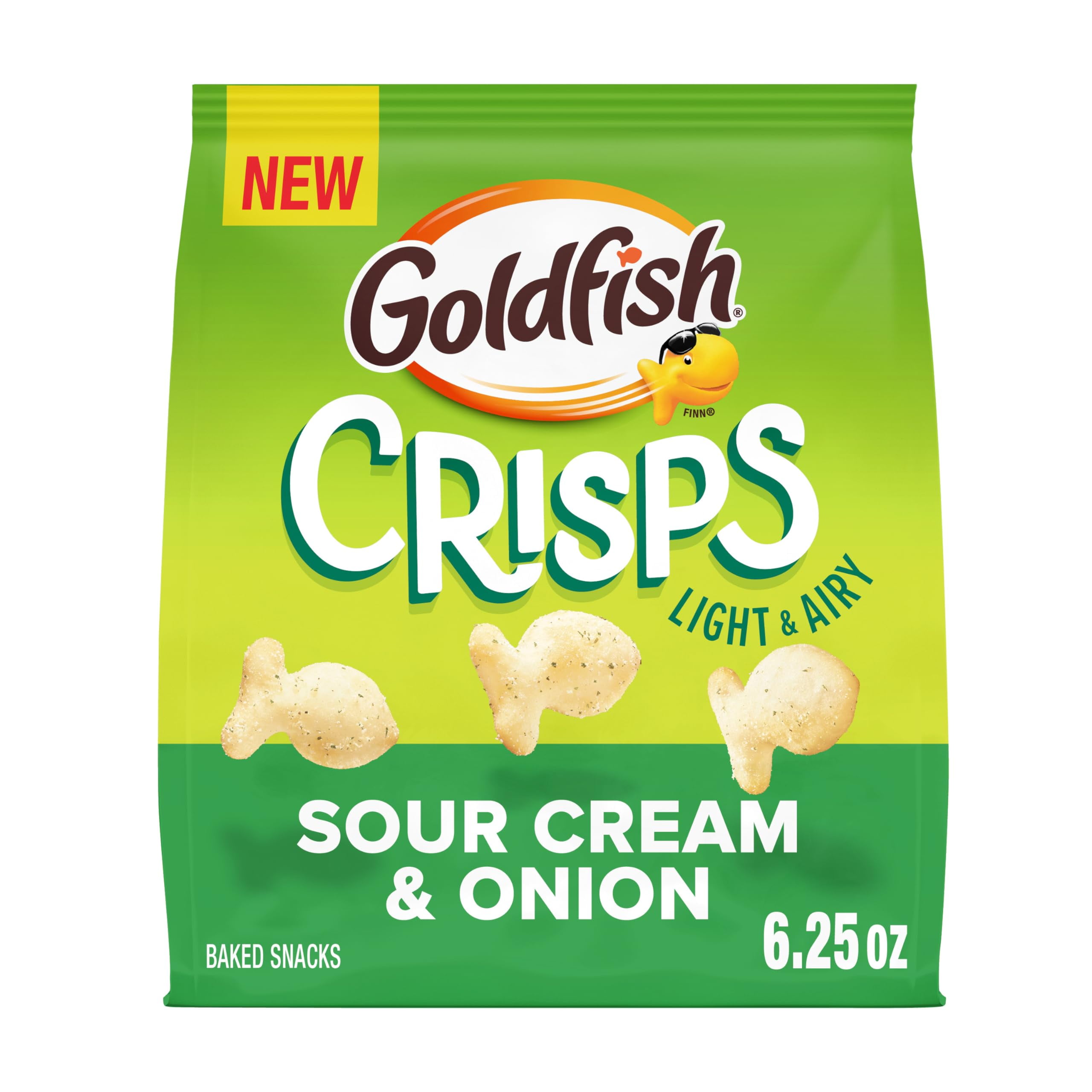 2X - Goldfish Crisps Sour Cream & Onion Baked Chip Cracker Snacks, 6.25 ...
