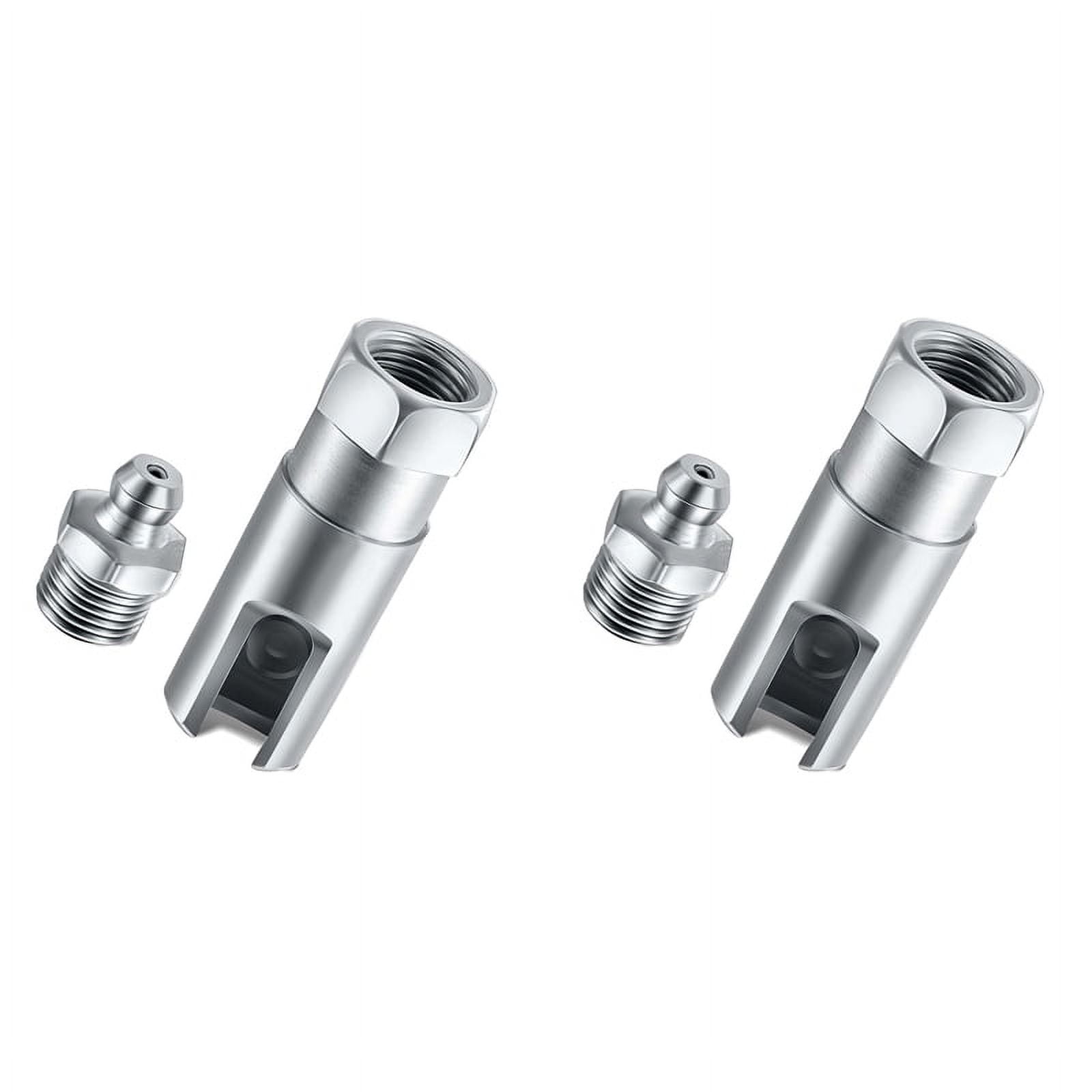 2X Grease Coupler Right Angle 90 Degree Push-Fit Slotted Fitting with 1 ...