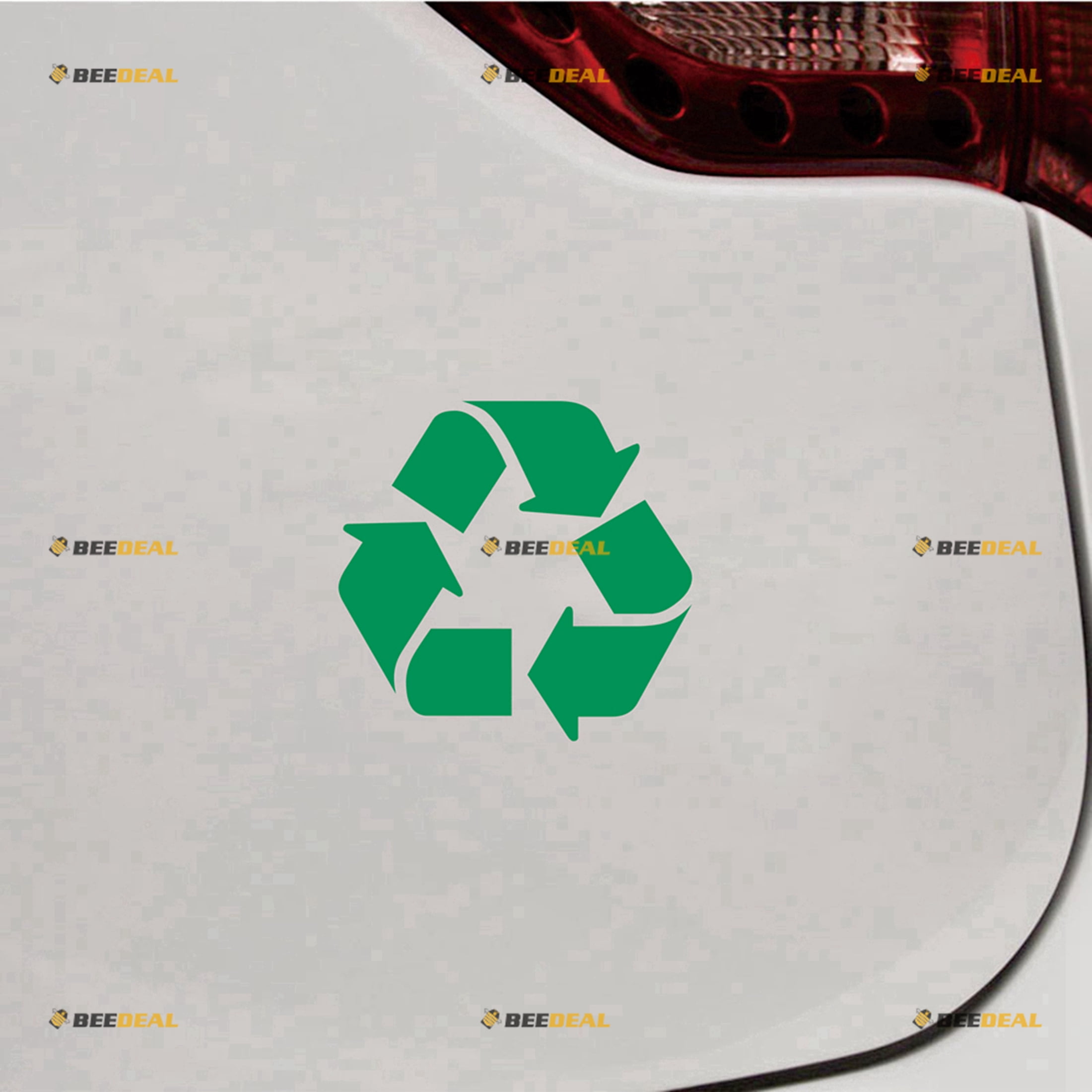 2X Green 6" Recycling Recycle Symbol Sign Decal Sticker Gloss Box Cover ...