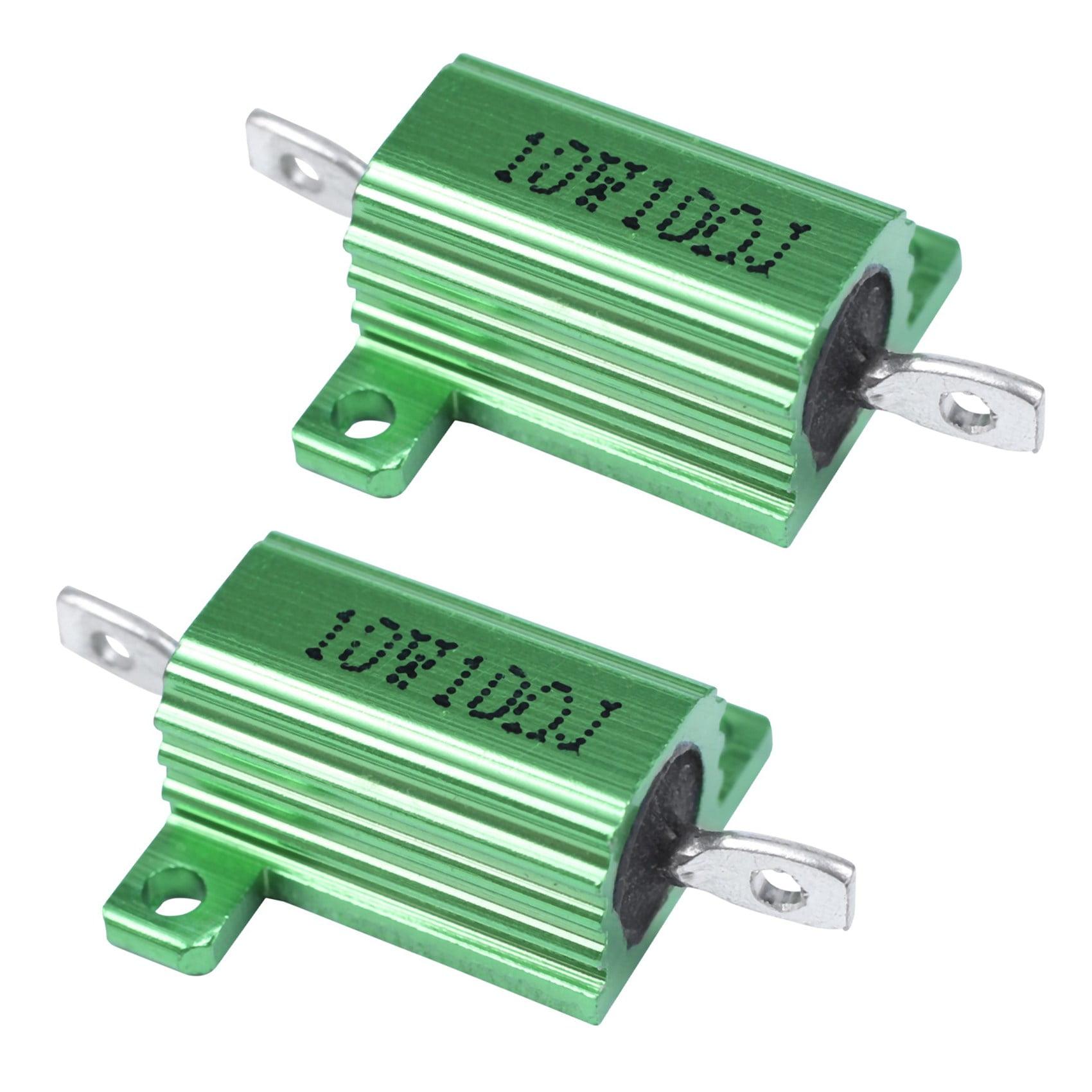 2X Green Aluminum Chassis Mounted Wirewound Resistors 10W 10 Ohm 5% ...