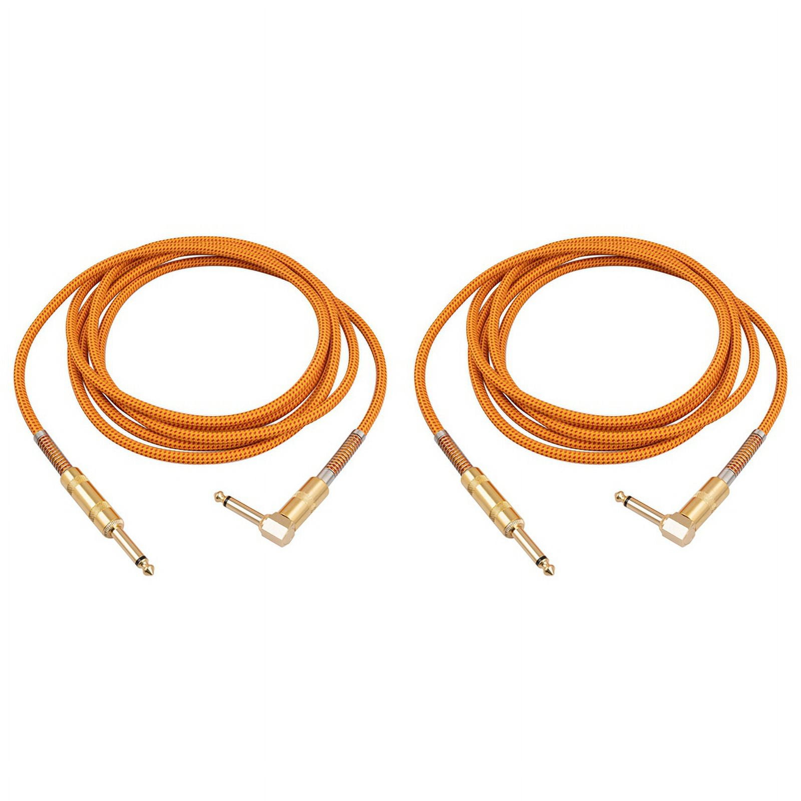 2X Guitar Instrument Cable 10FT Electric Instrument Bass AMP Cord 1/4 ...