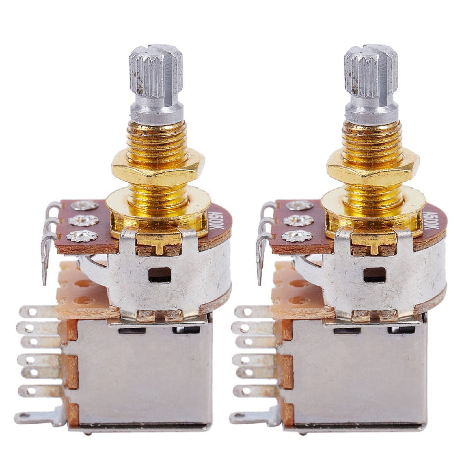 2X Guitar Pots 500K Short Split Shaft Audio Taper Push/Pull ...