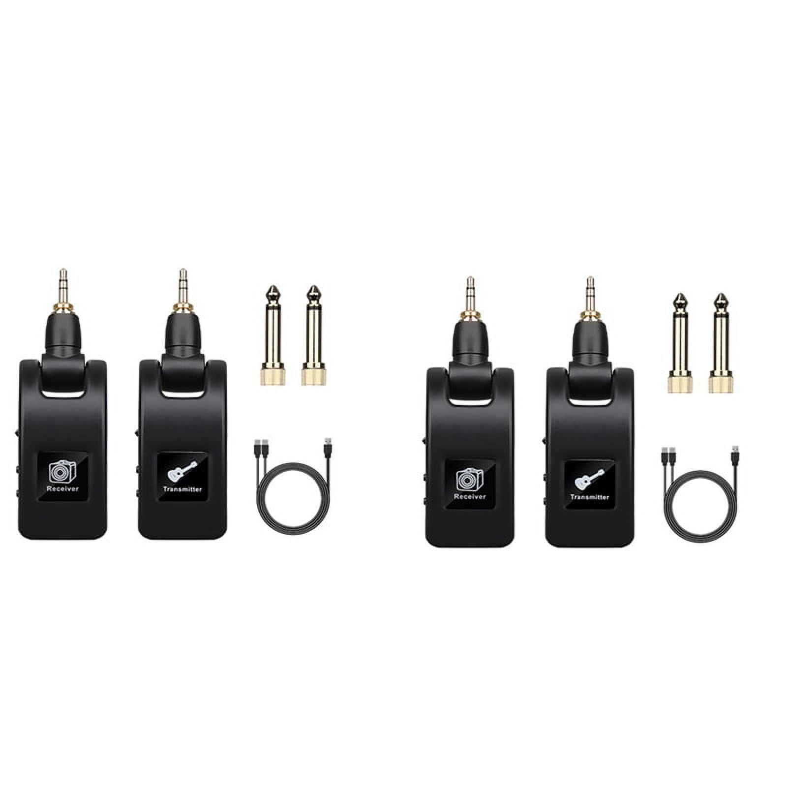 2X Guitar Wireless System Audio Transmitter Receiver USB Rechargeable ...