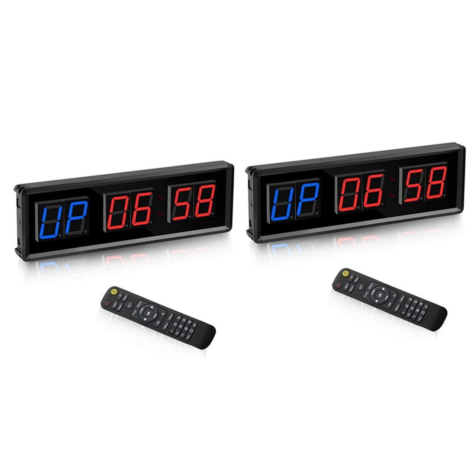 2X Gym ,LED Interval Digital Countdown Wall Mounted Clock Fitness ...