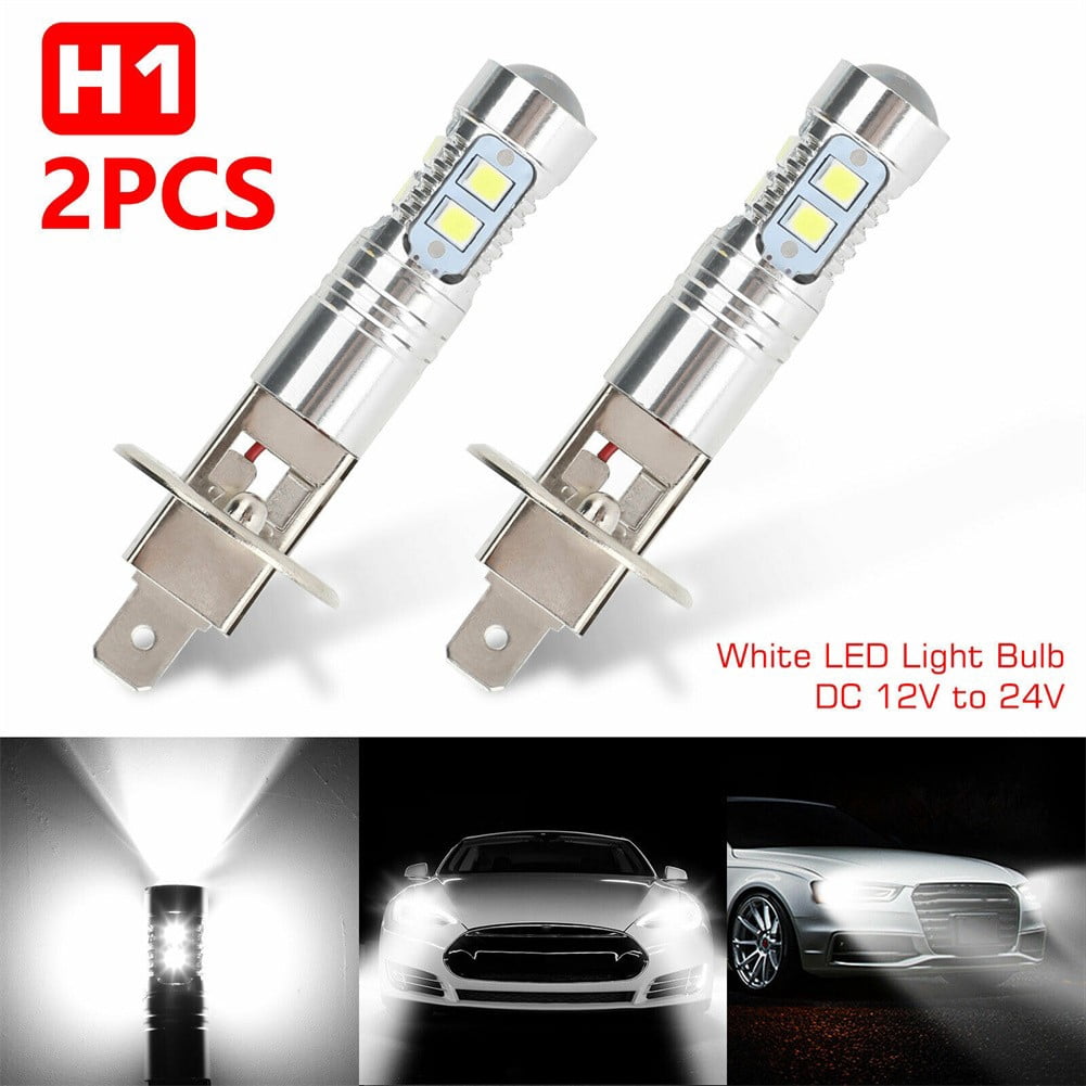 2X H 1 Led Fog Headlight Kit 200W High-Beam/Low Beam Bulbs White 6000K ...
