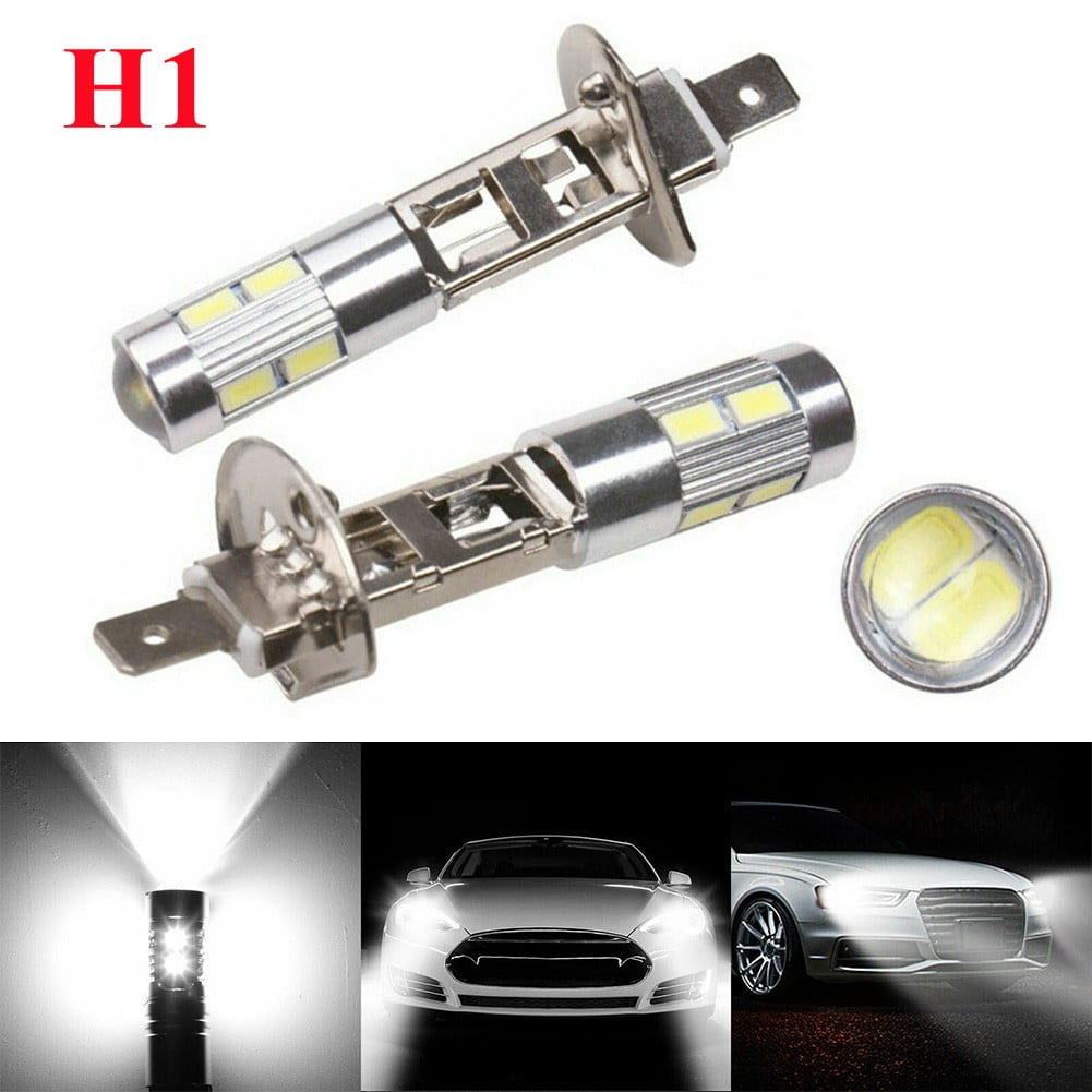 2X H1 6000K Super White 5630 10SMD LED Headlight Bulb Fog Driving Light ...